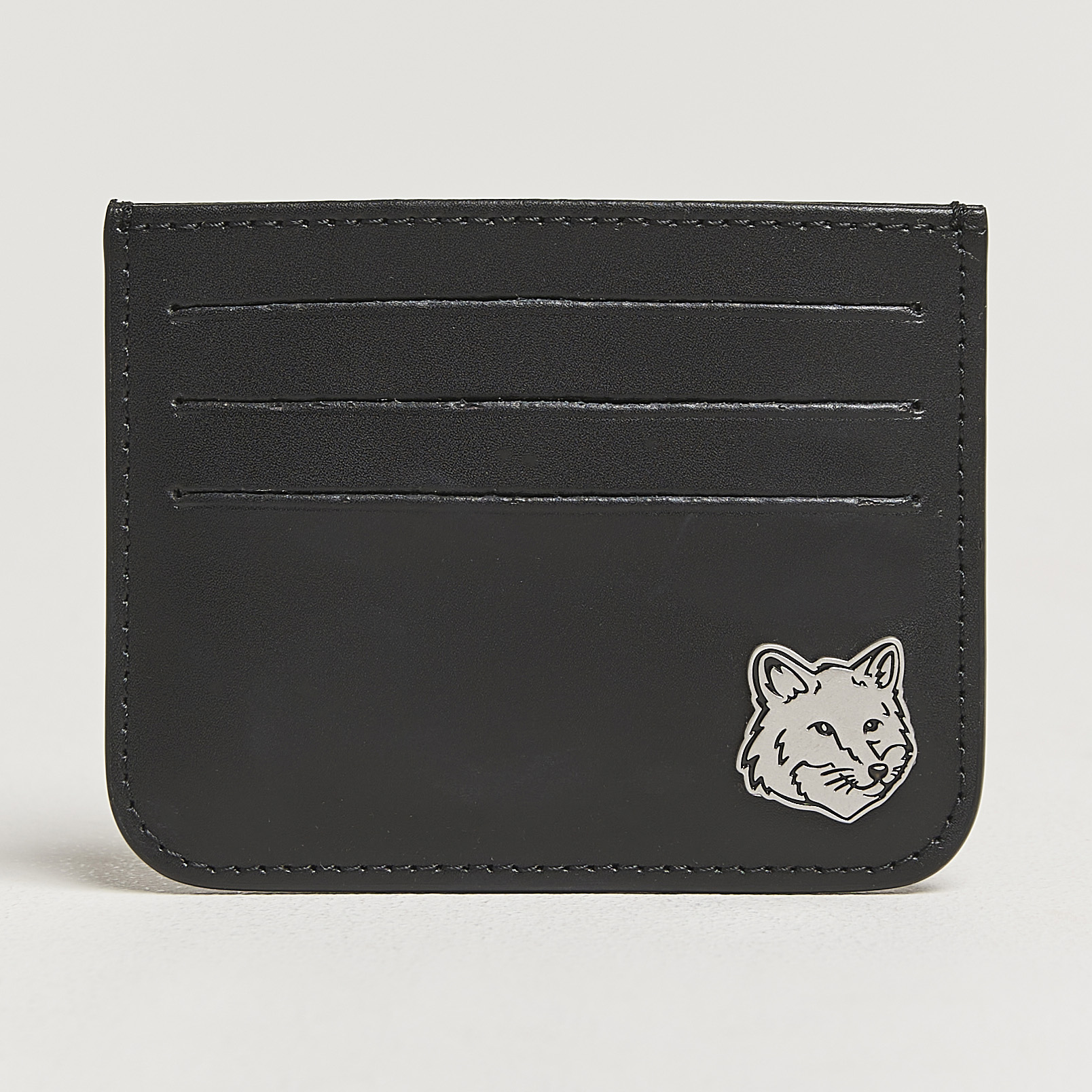 Maison Kitsuné Fox Head Card Holder Black at CareOfCarl.com