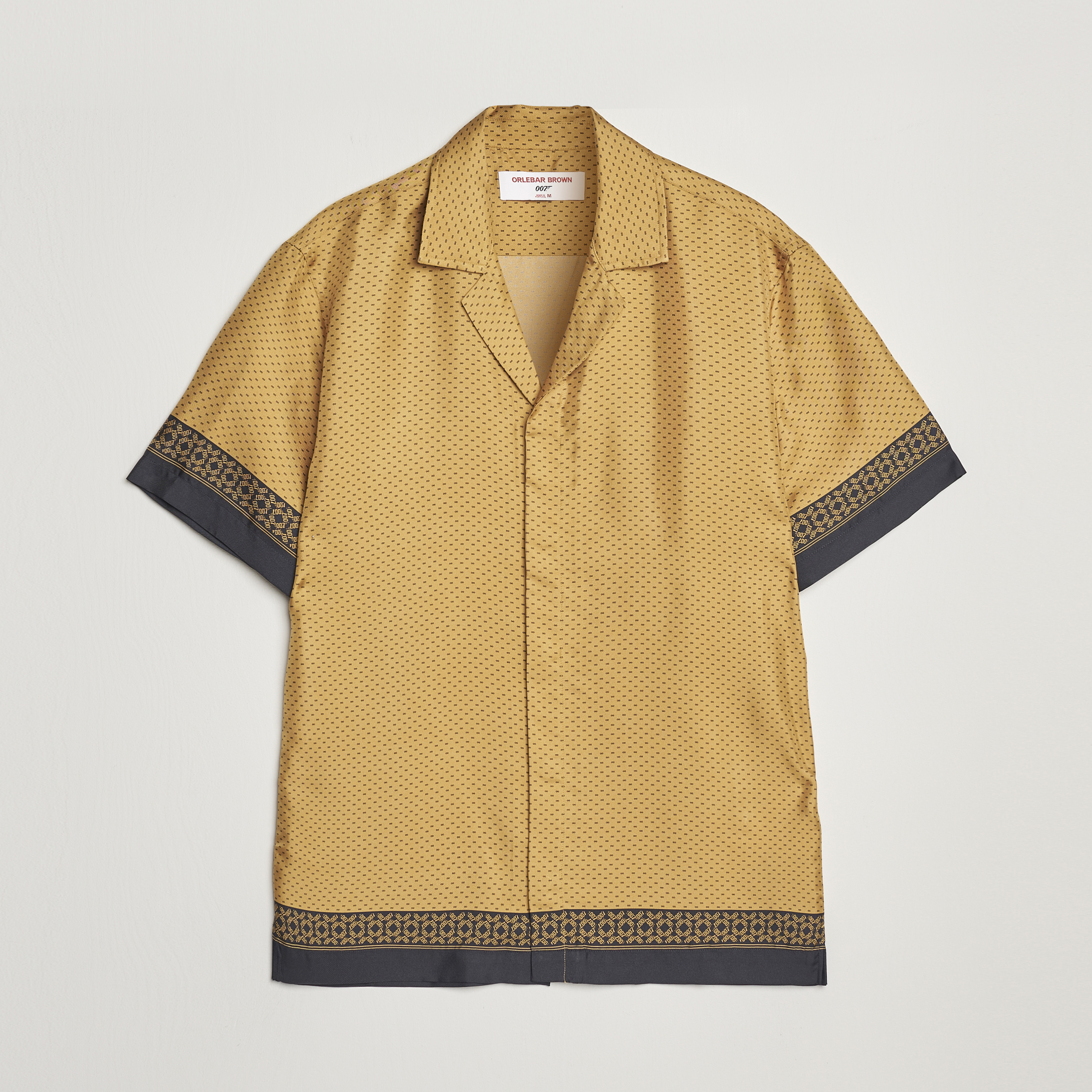 Orlebar Brown Maitan Silk Gold Bullion Shirt Gold/Black at CareOfCarl.com