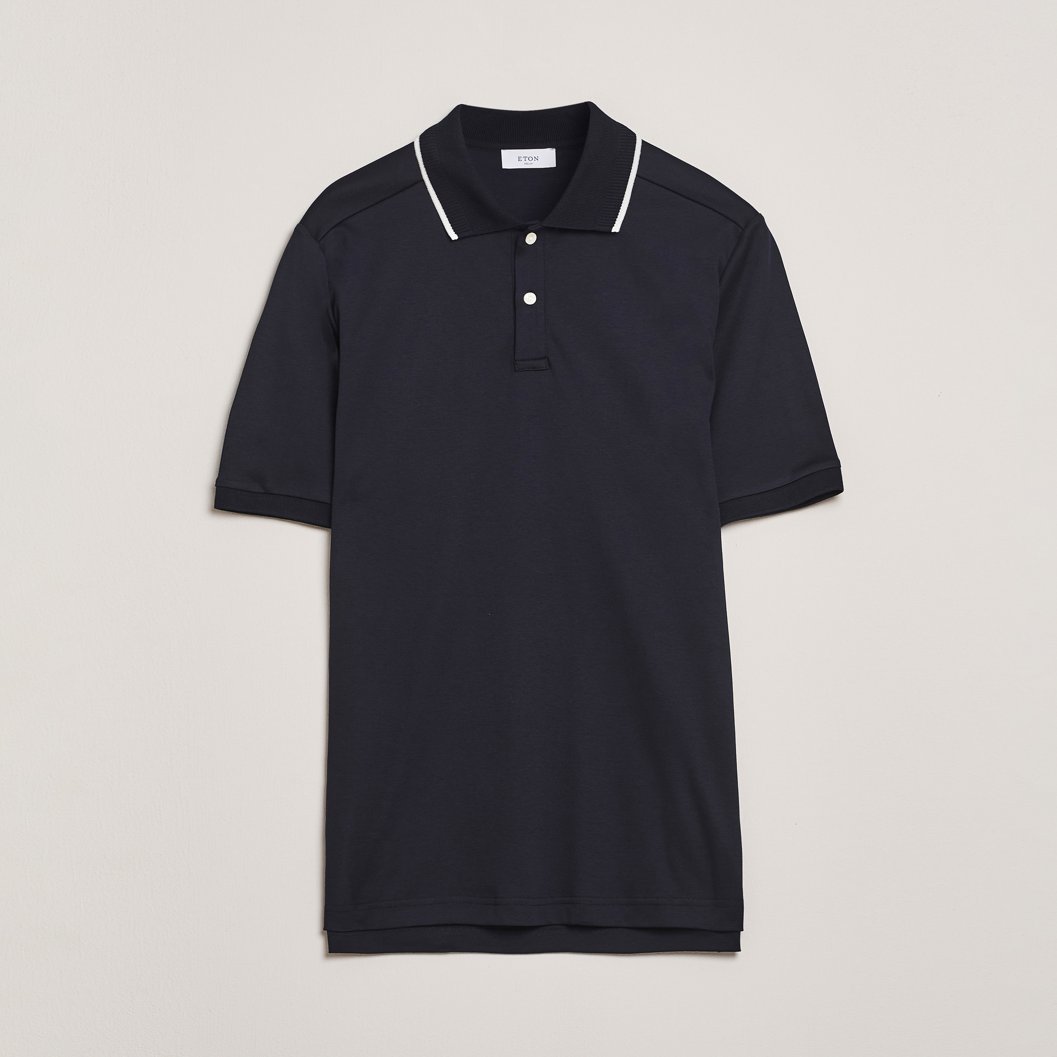 Eton Supima Cotton Interlock Polo Navy Blue at CareOfCarl.com