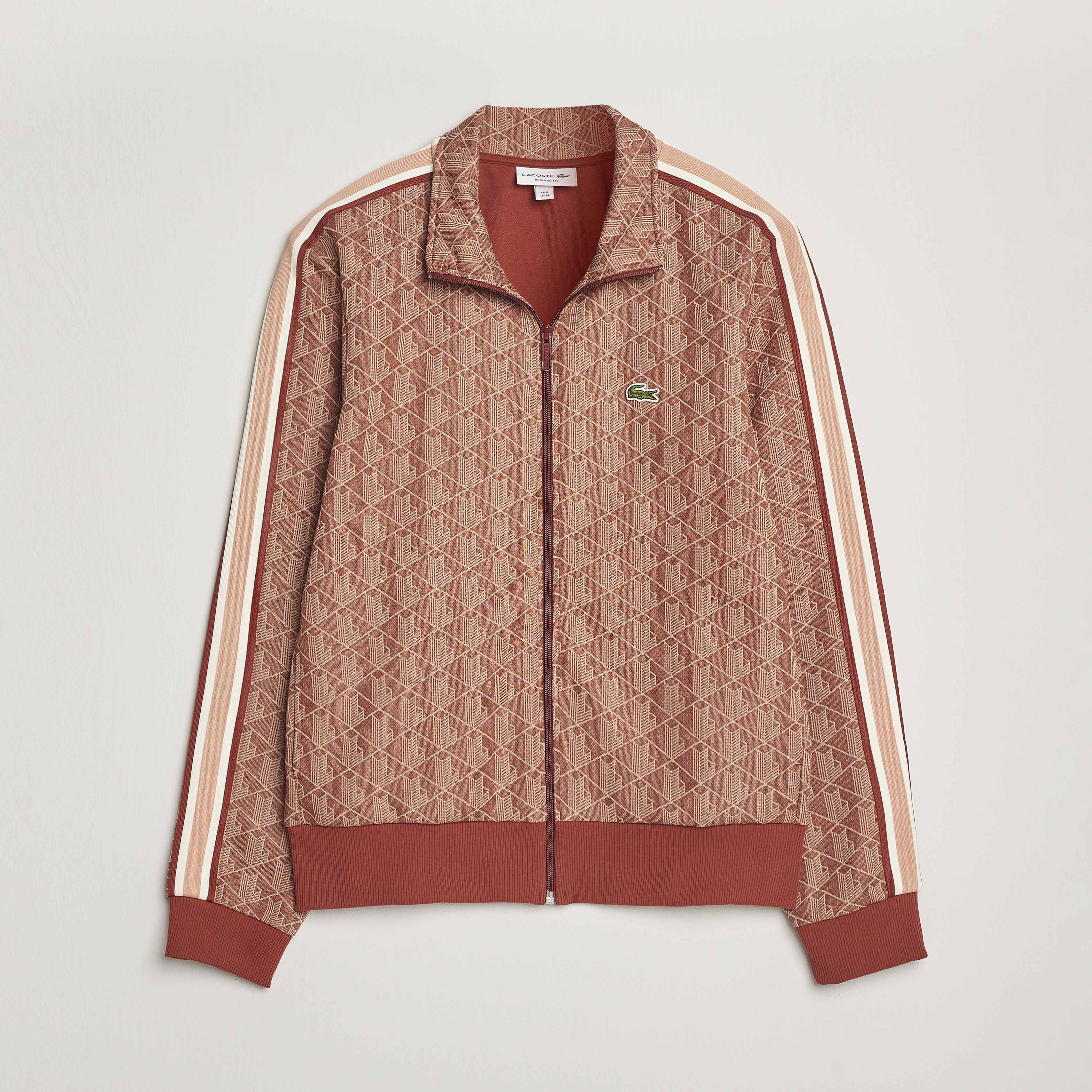 Lacoste Monogram Full Zip Track Jacket Iberis/Latte at CareOfCarl.com