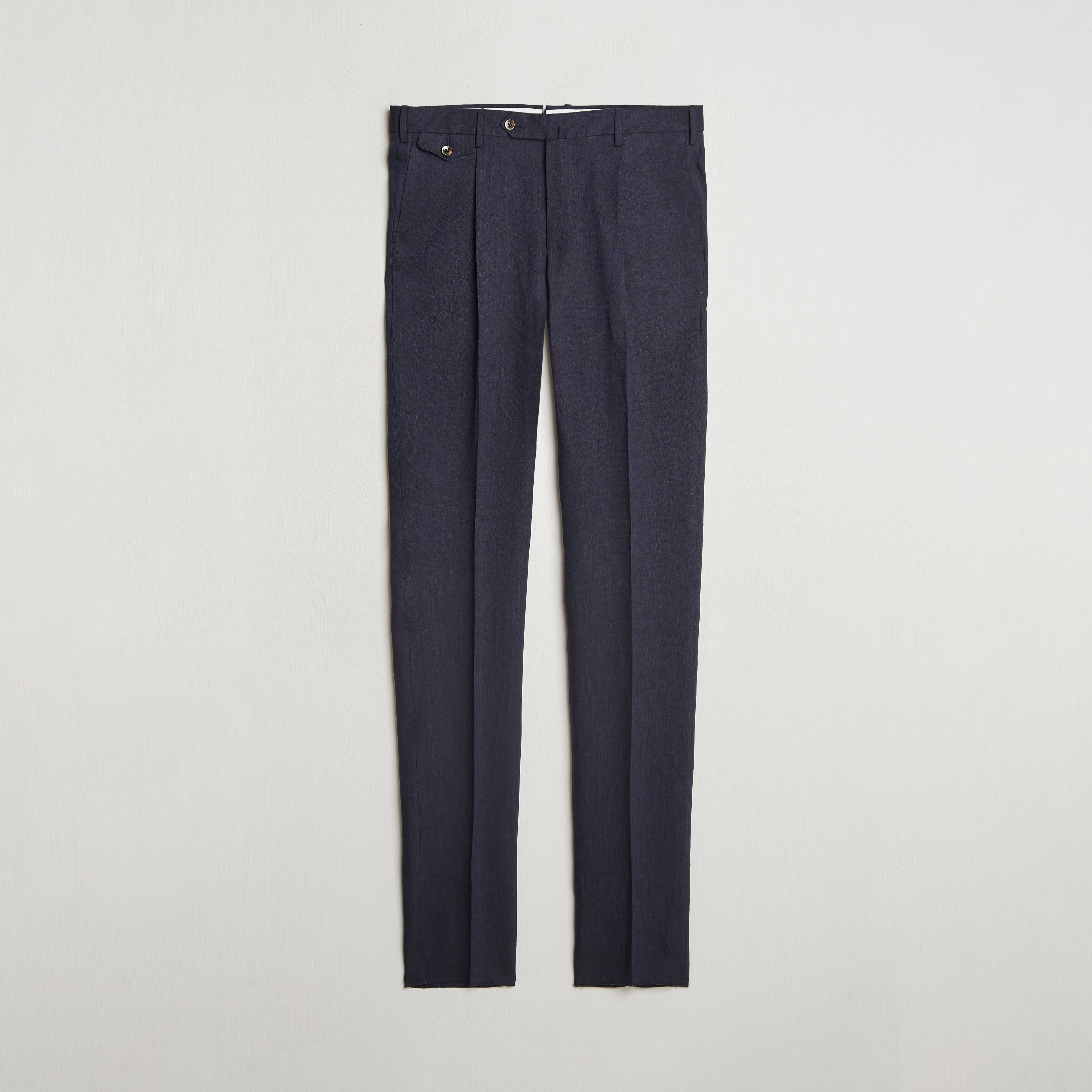 PT01 Gentleman Fit Linen Trousers Navy at CareOfCarl.com