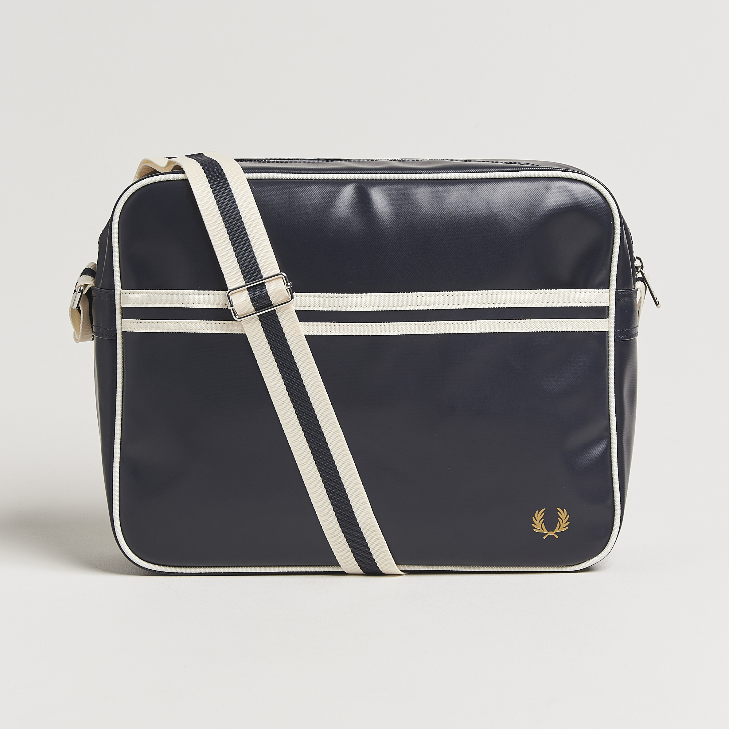 Fred Perry Classic Shoulder Bag Navy/Ecru at CareOfCarl.com