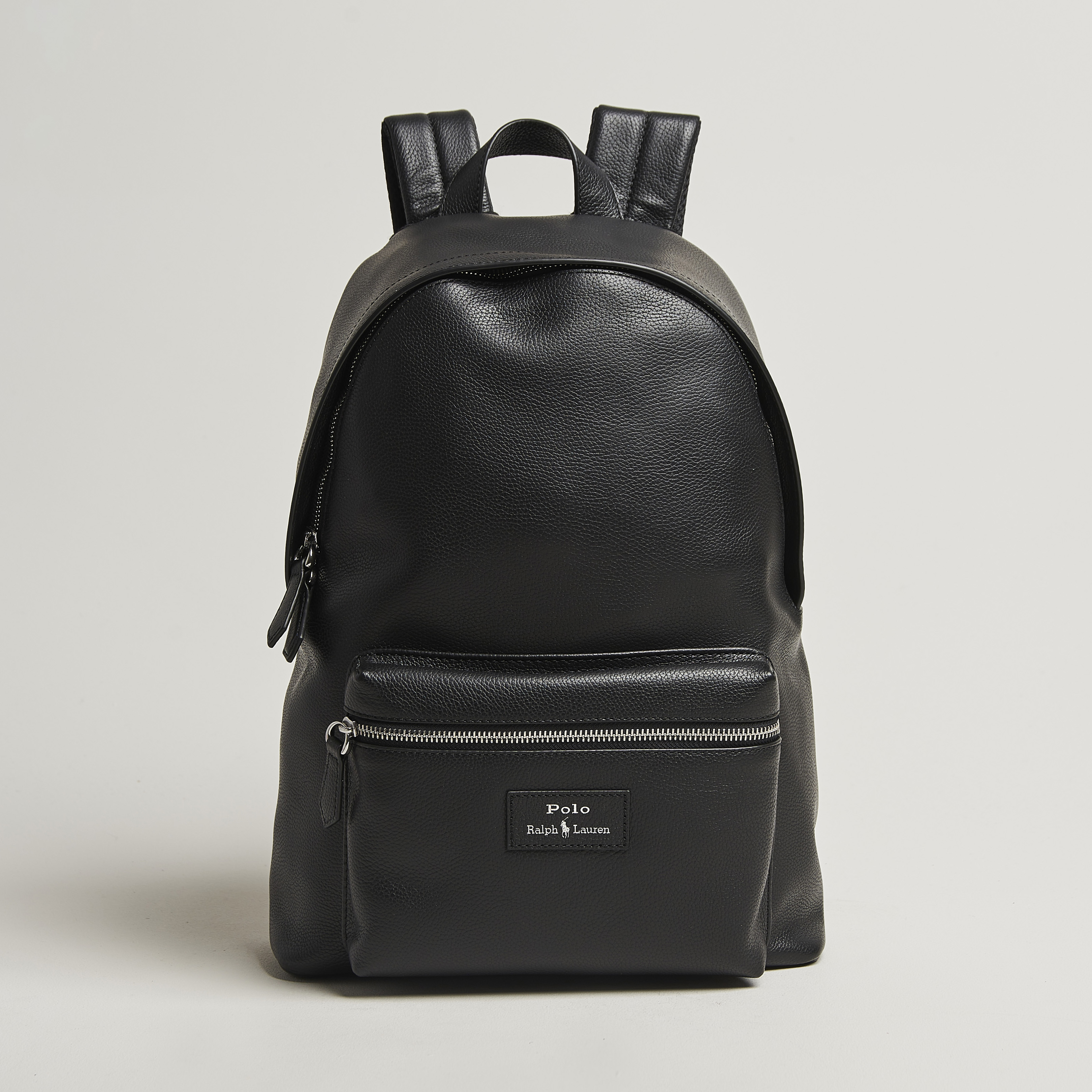 Polo Ralph Lauren Pebble Leather Dome Backpack Black at CareOfCarl.com