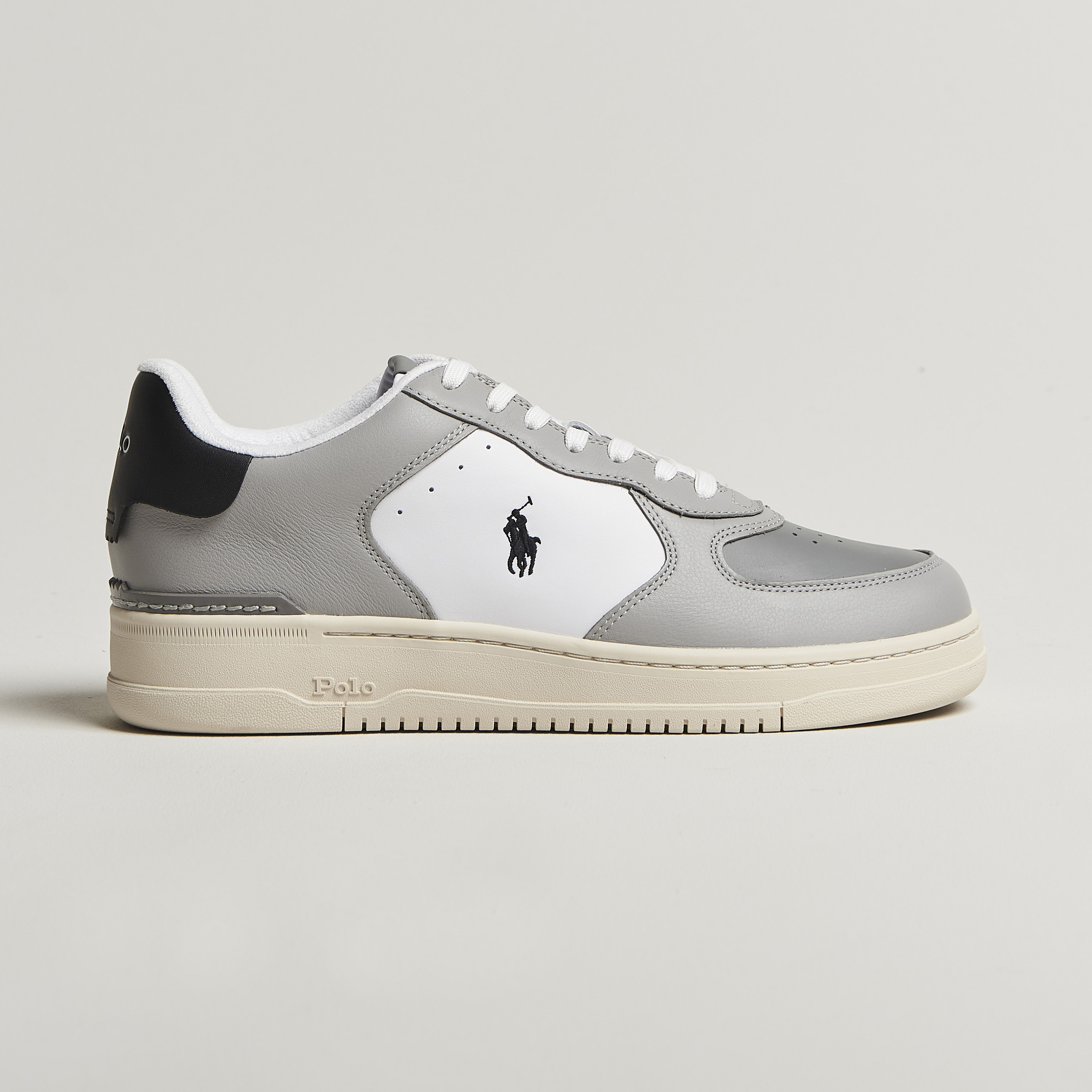 Polo Ralph Lauren Masters Court Sneaker Tonal Channel Grey at CareOfCarl.co