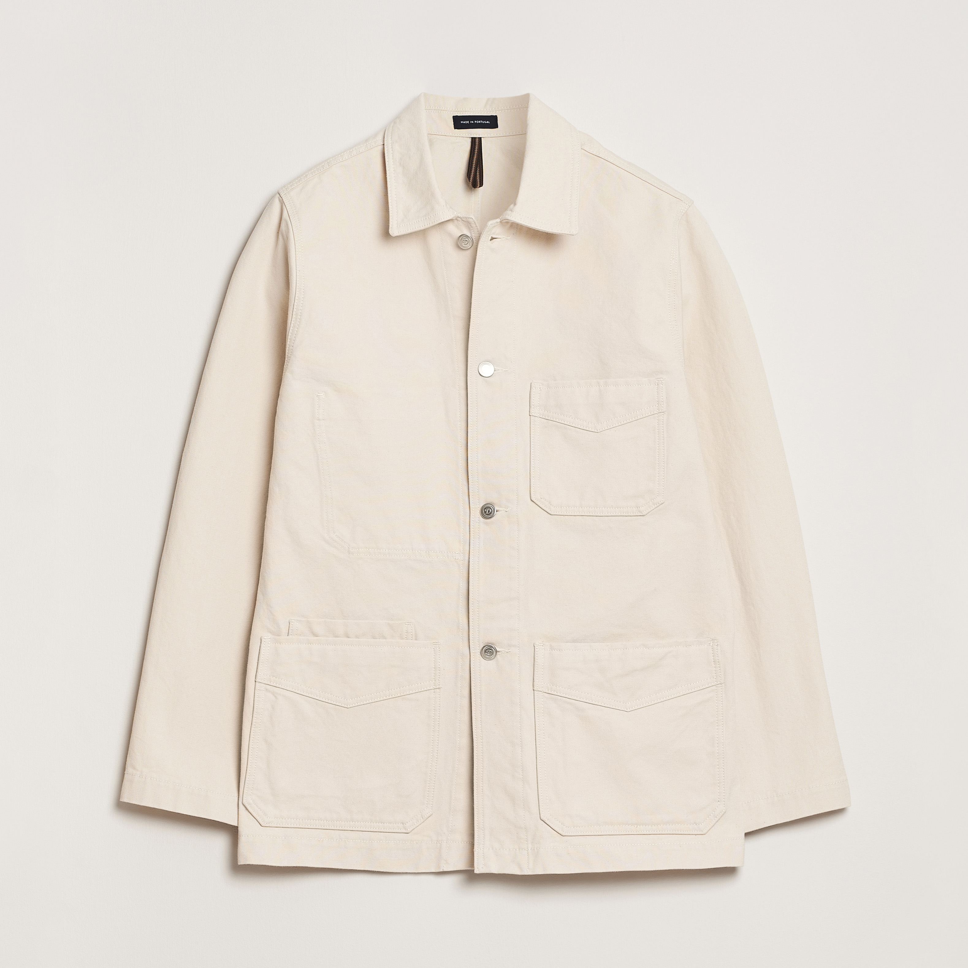 Drake's Duck Cotton Canvas Shore Jacket Natural at CareOfCarl.com