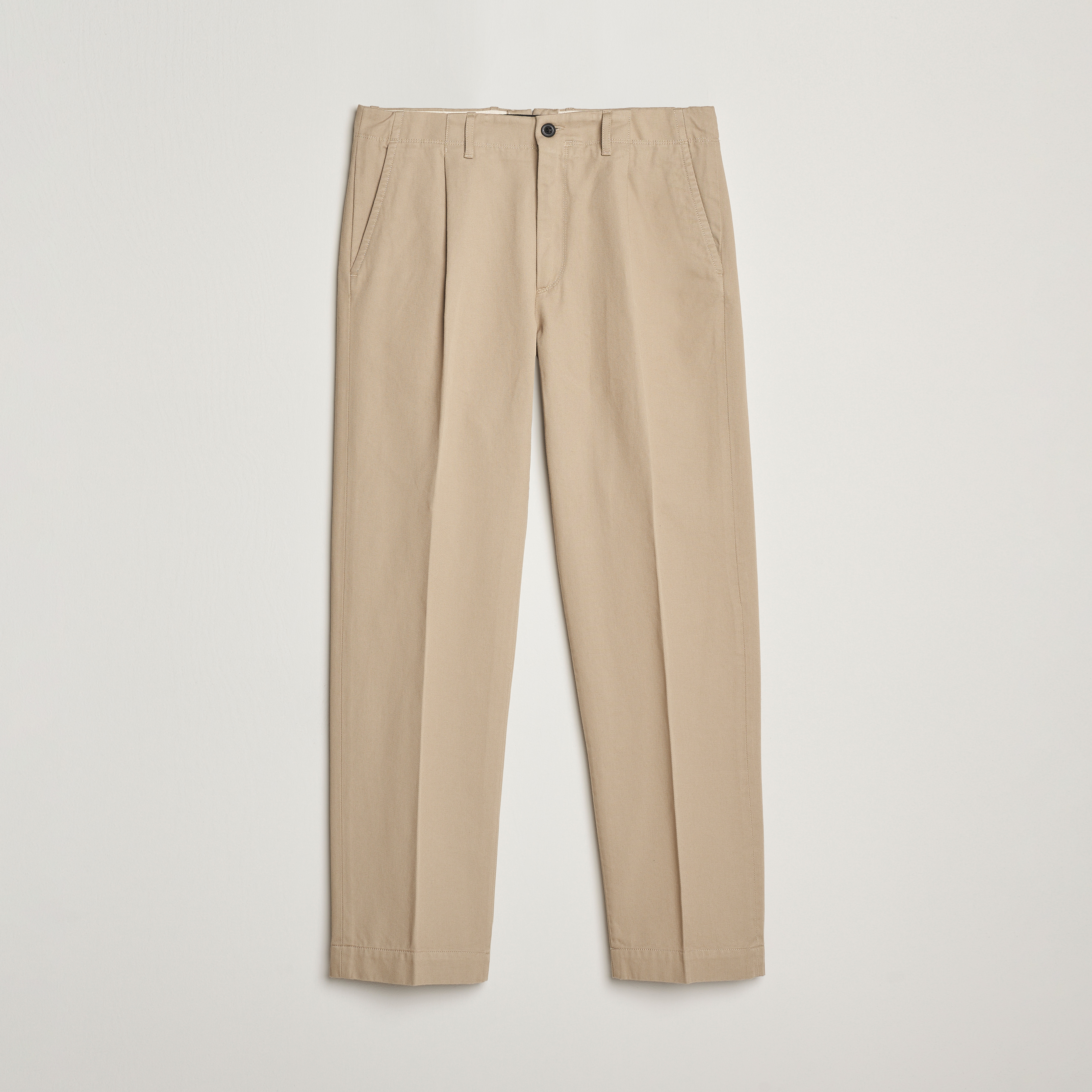 Incotex Regular Fit Uniform Cotton Slacks Beige at CareOfCarl.com
