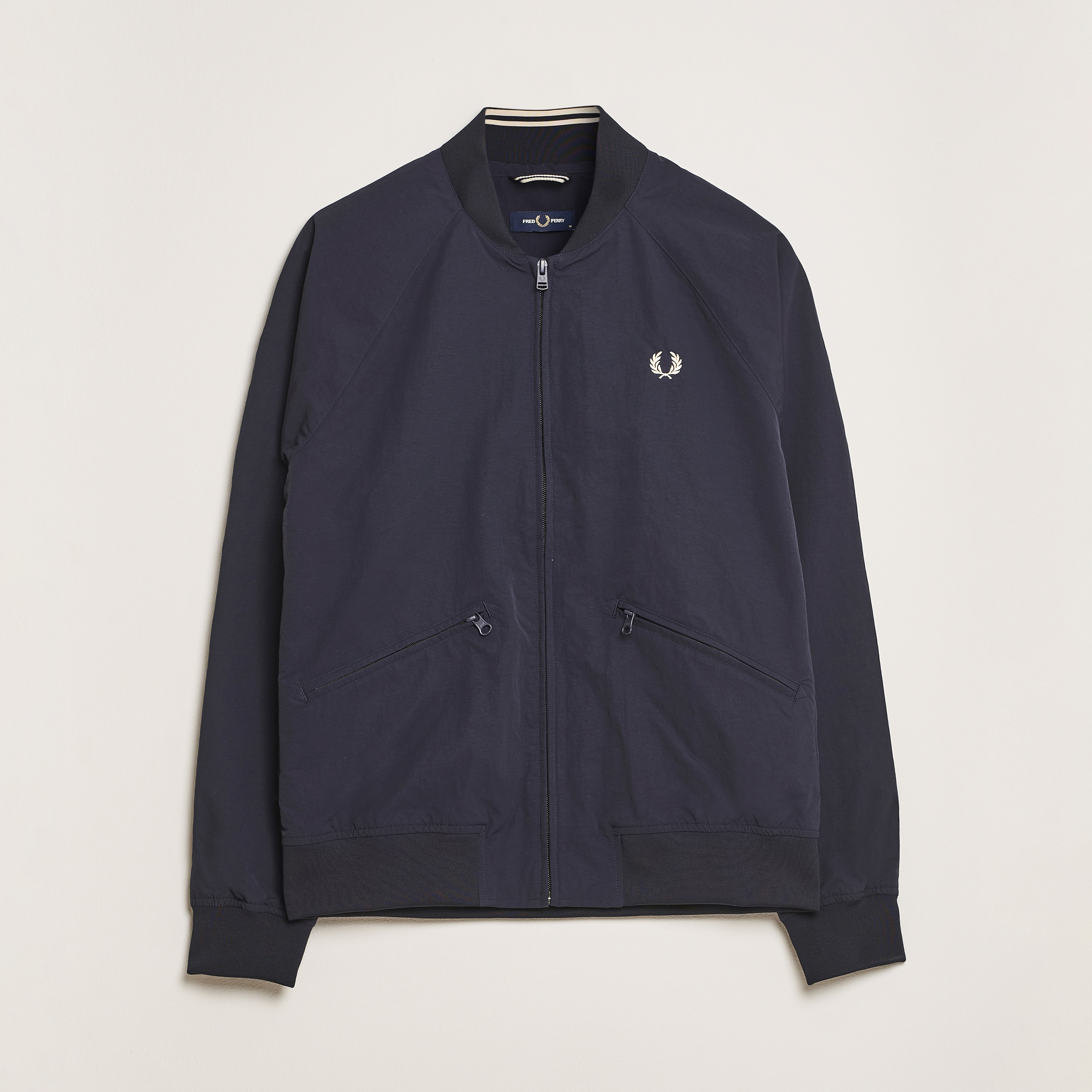 Fred Perry Textured Tennis Bomber Jacket Navy at CareOfCarl.com