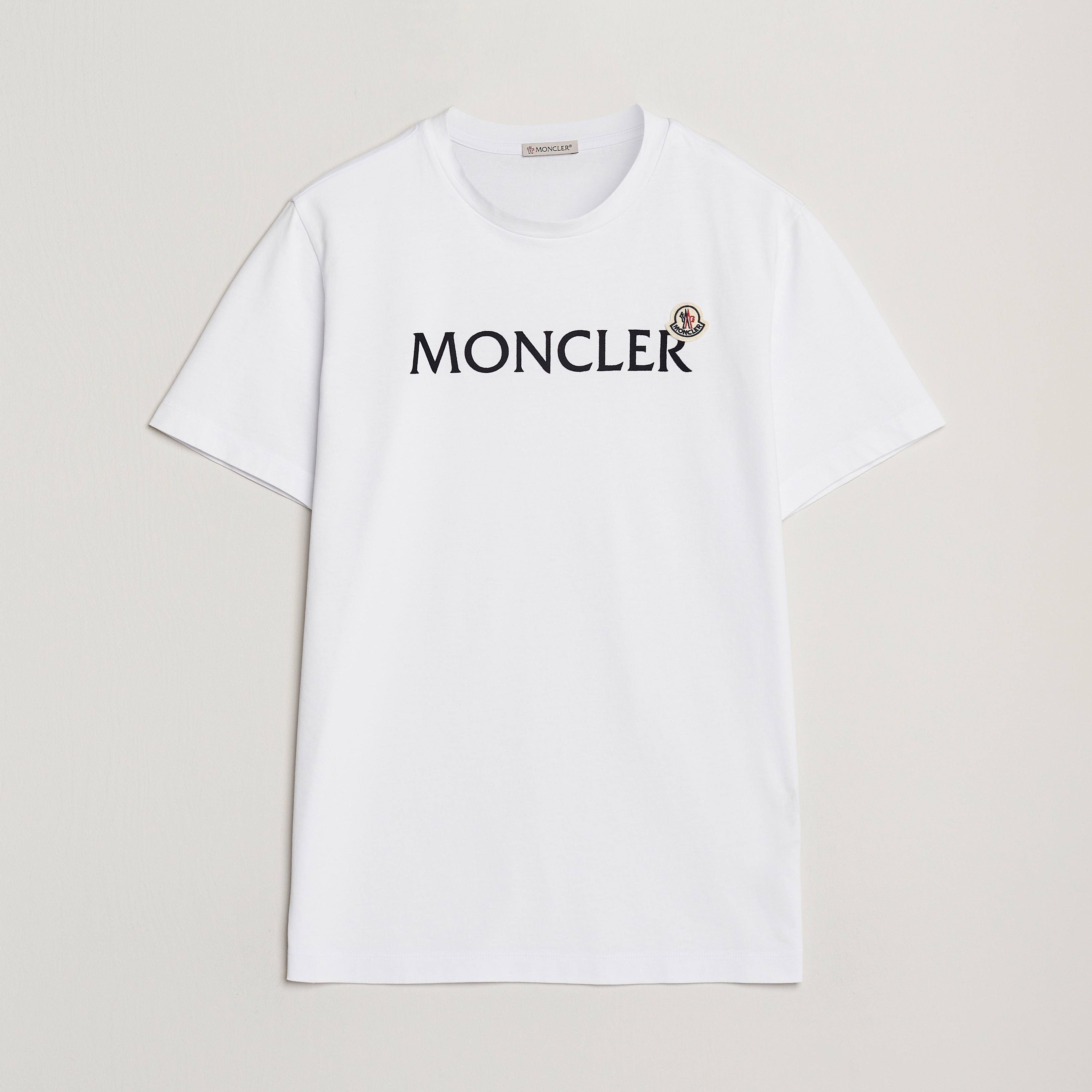 Moncler Lettering Logo T-Shirt White at CareOfCarl.com