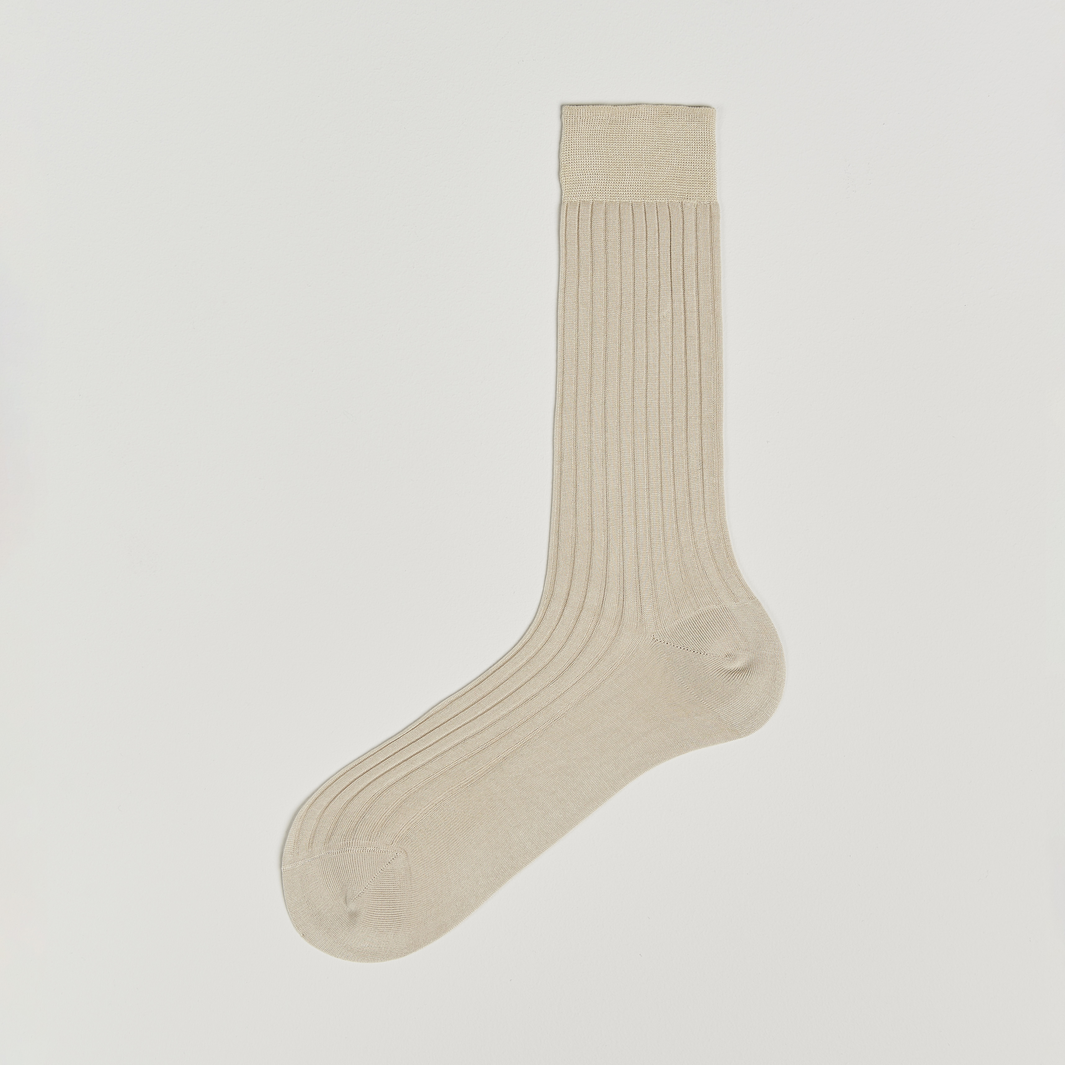 Bresciani Cotton Ribbed Short Socks Light Beige at CareOfCarl.com