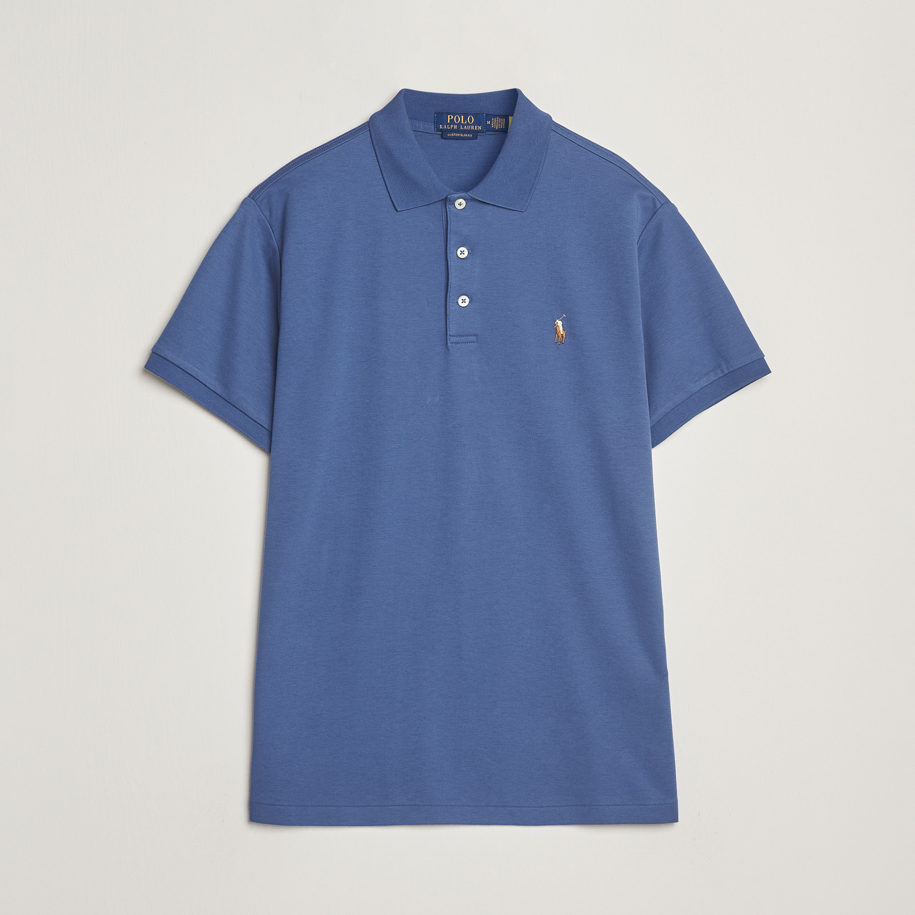 Polo Ralph Lauren Luxury Pima Cotton Polo Earth Blue at CareOfCarl.com