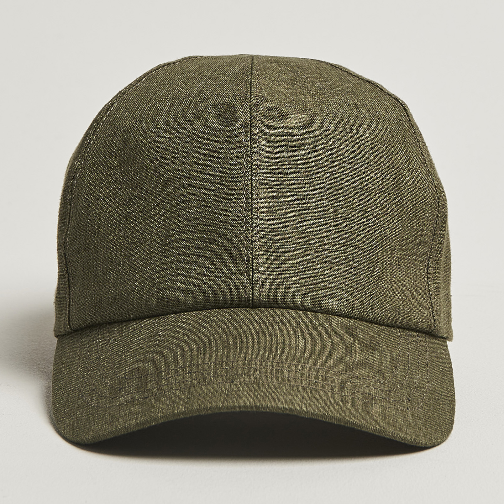 Wigéns Baseball Linen Cap Olive at CareOfCarl.com
