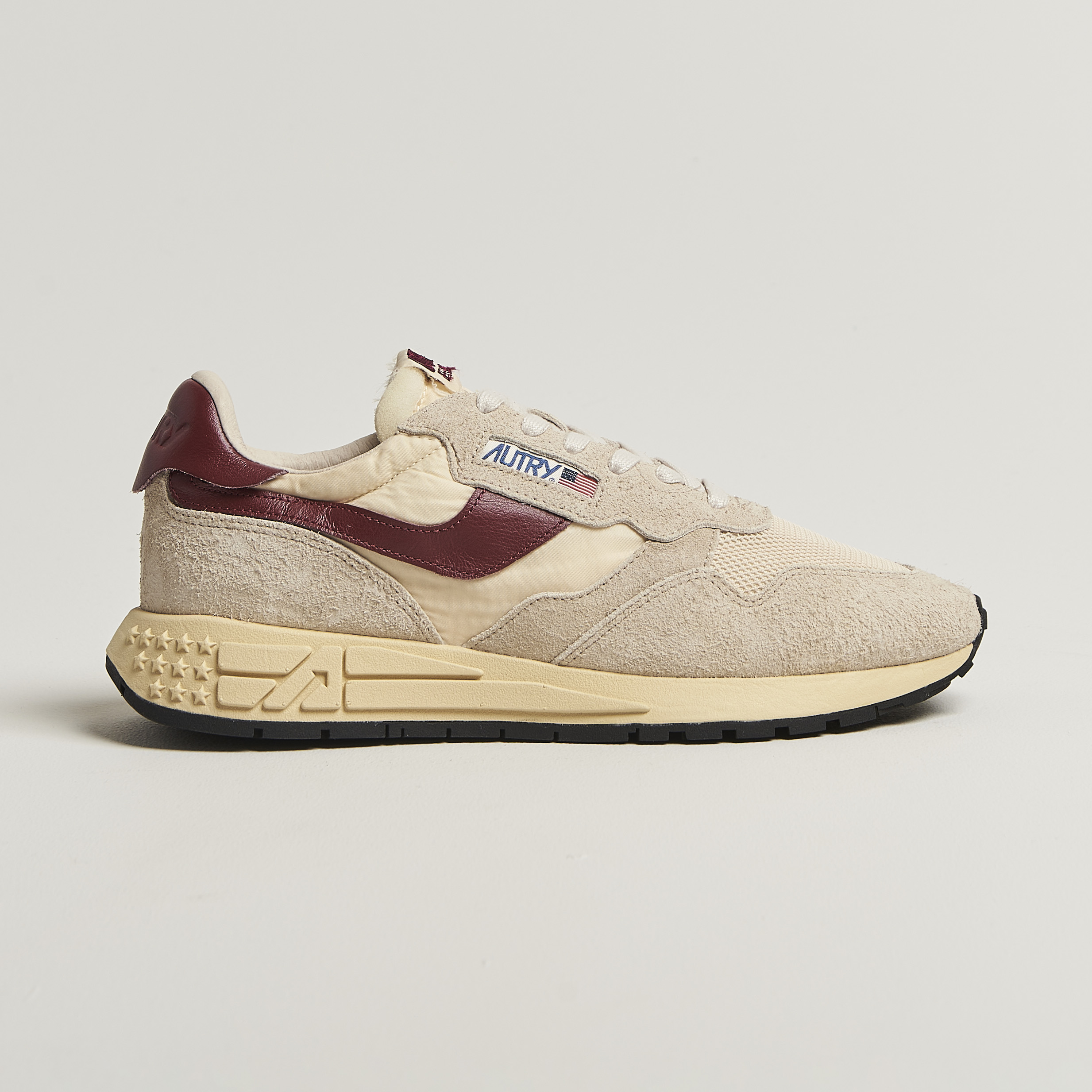 Autry Reelwind Running Sneaker Ecru/Wine at CareOfCarl.com