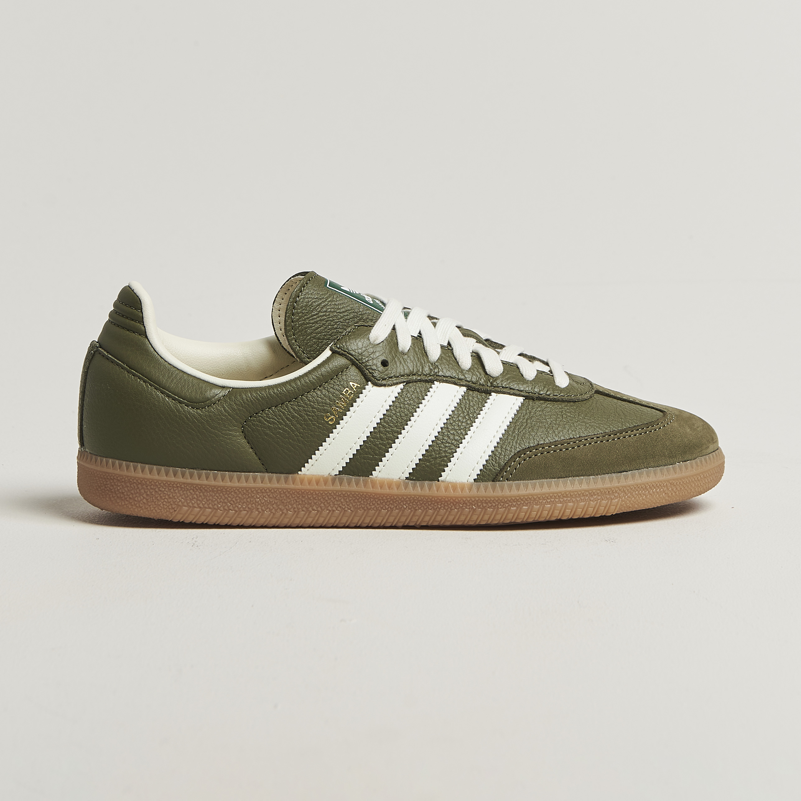 adidas Originals Samba OG Sneaker Khaki Green/Off White at CareOfCarl.com