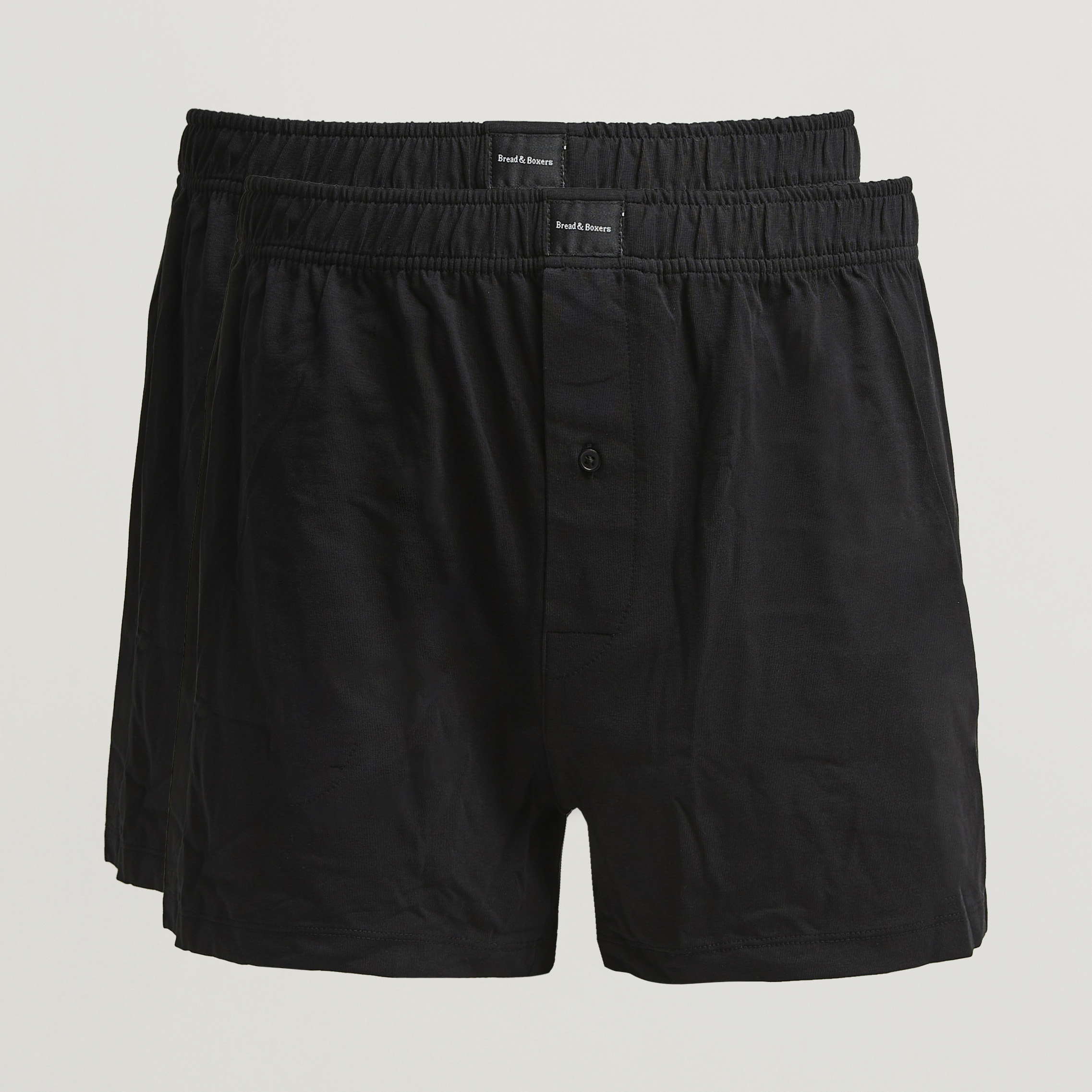 Bread & Boxers 2-Pack Jersey Boxer Shorts Black at CareOfCarl.com