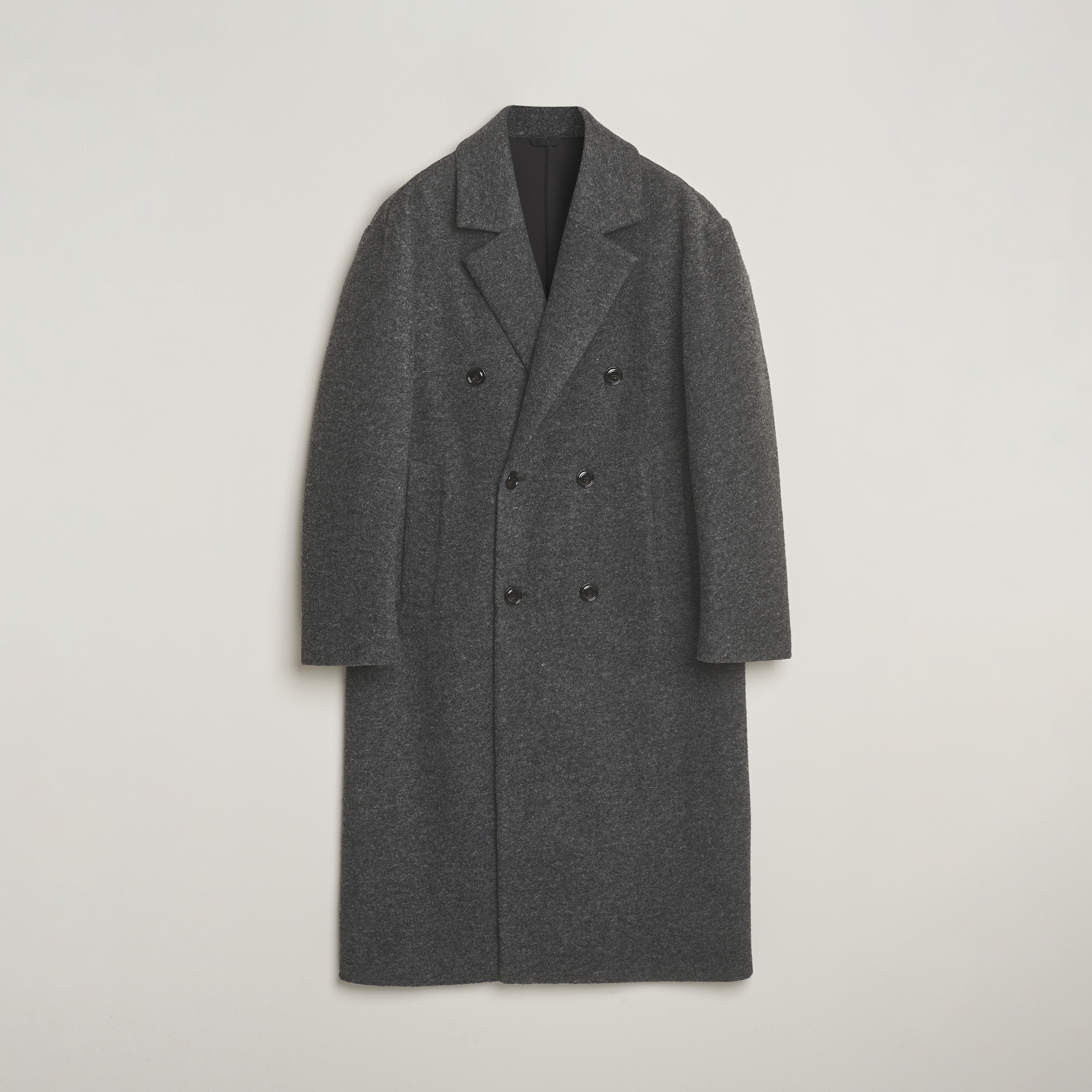 J.Lindeberg Willy Bonded Wool Coat Dark Grey Melange at CareOfCarl.com