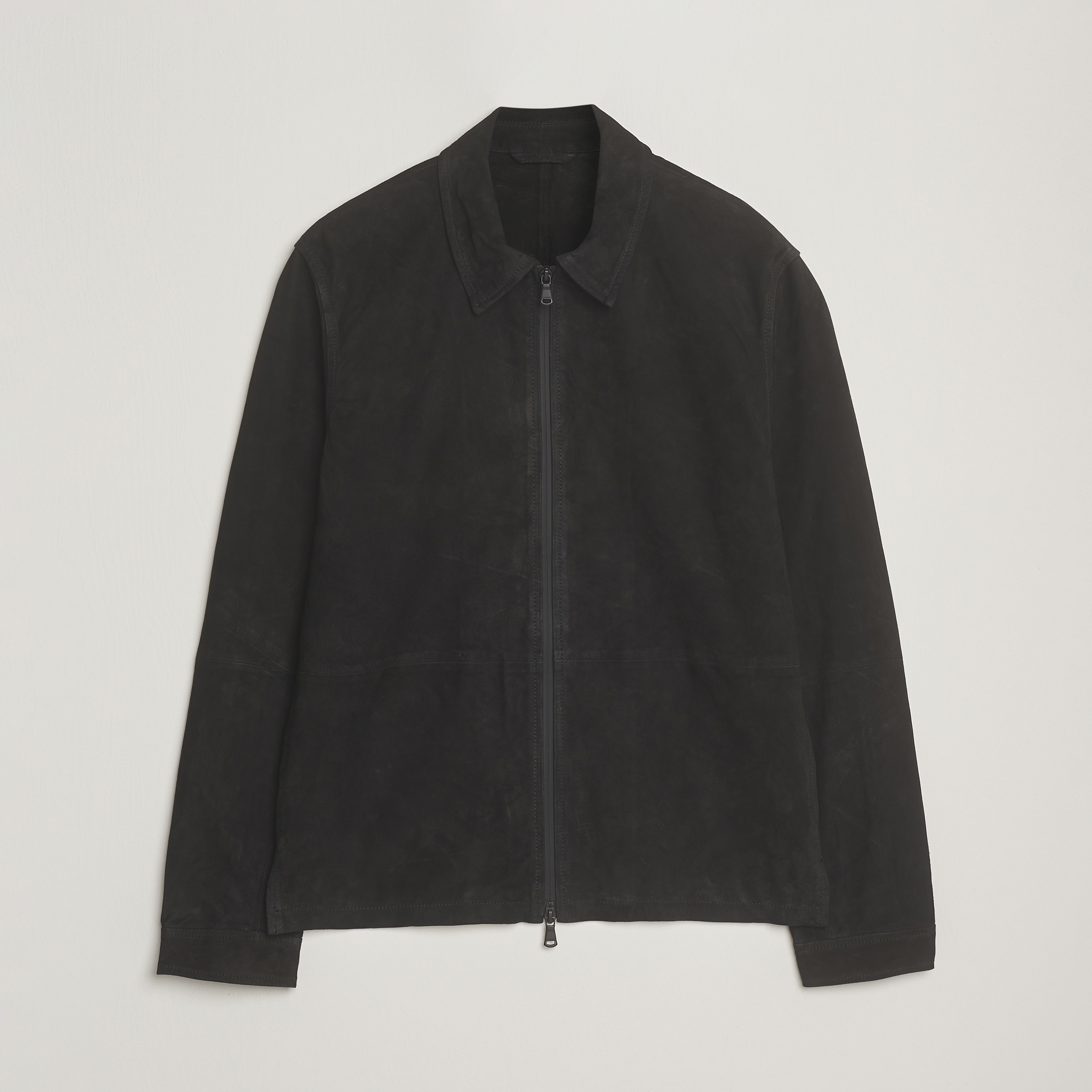 J.Lindeberg Jase Suede Overshirt Black at CareOfCarl.com