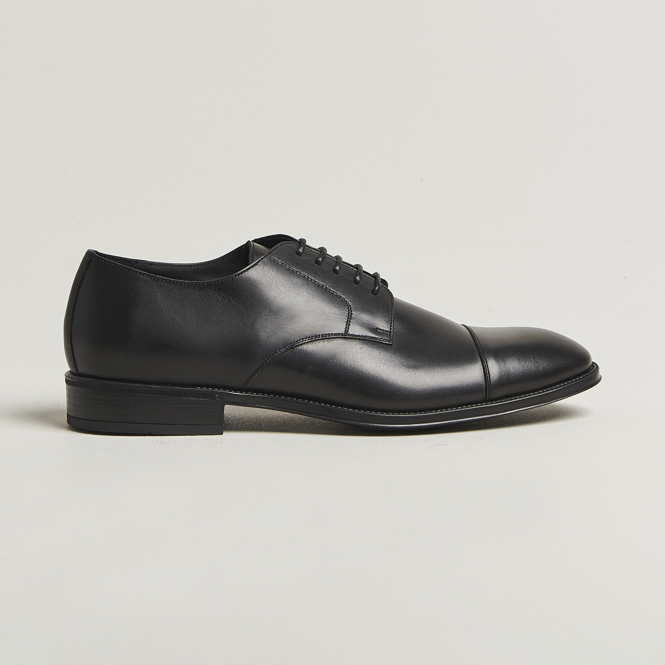 Canali Cap Toe Derby Black Calf at CareOfCarl.com