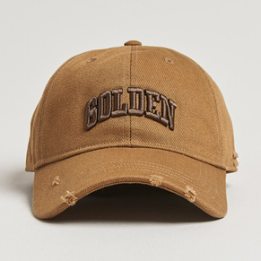 Golden Goose Embroidered Cotton Cap Beige at CareOfCarl.com