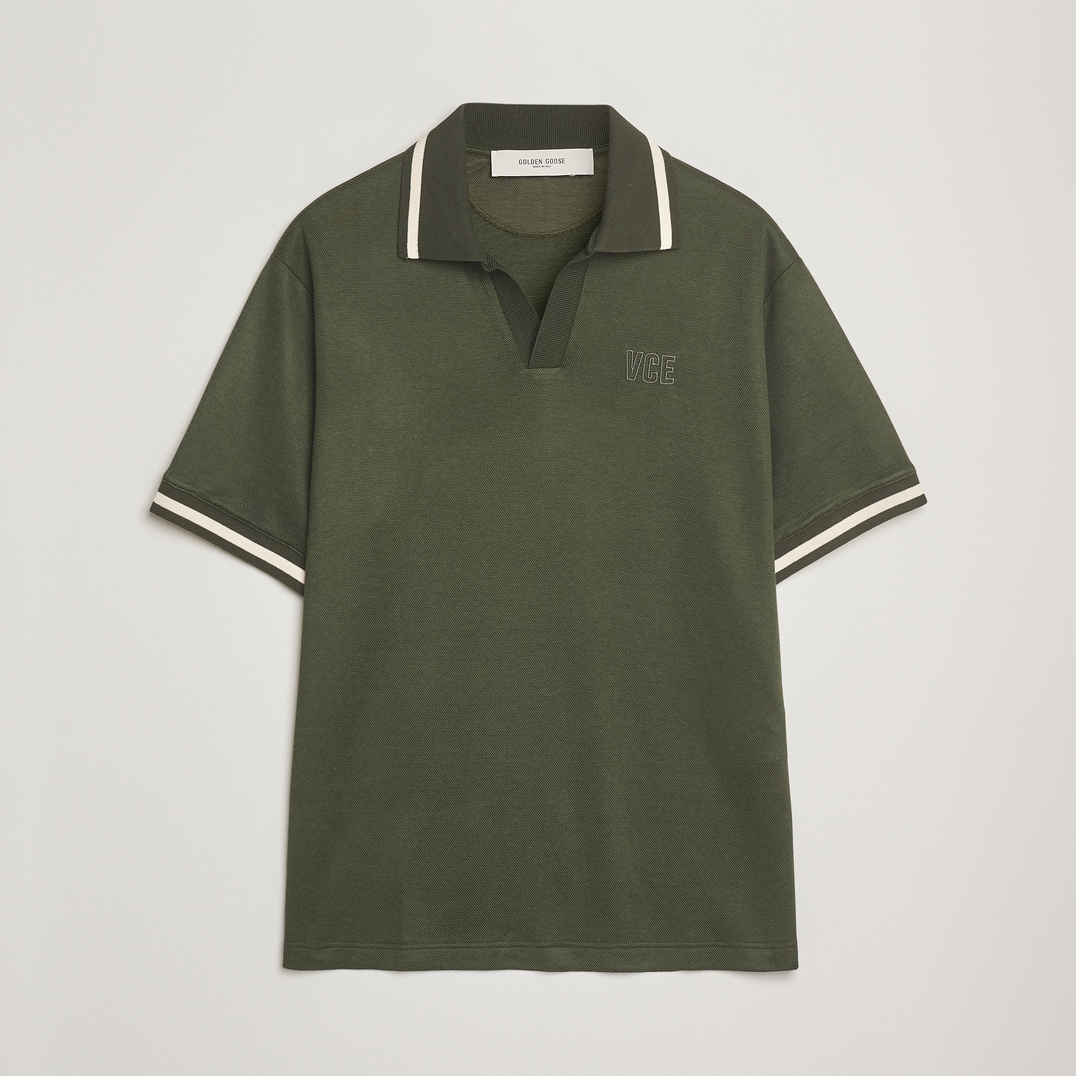 Golden Goose Micro Piquet Knit Polo Grape Leaf at CareOfCarl.com