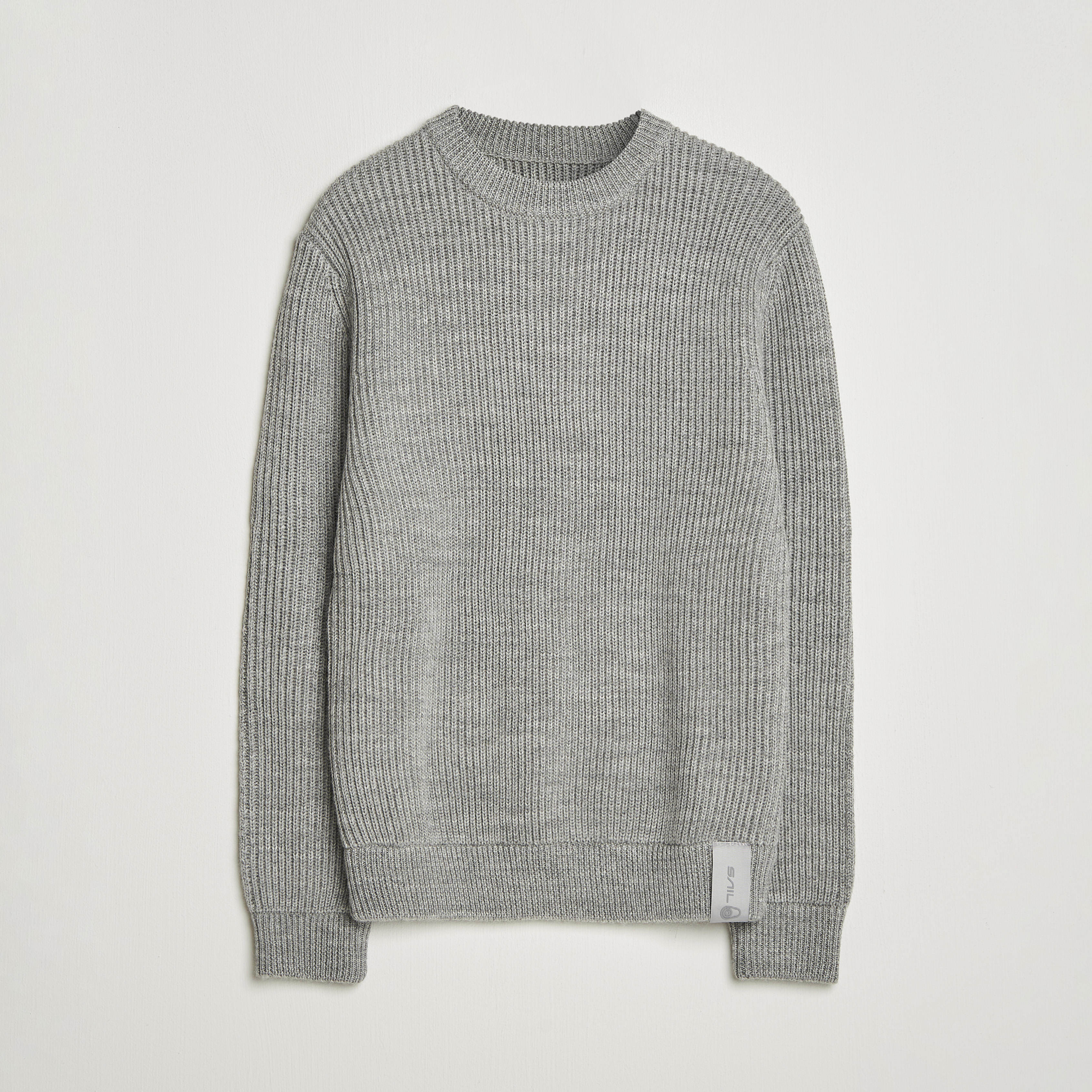 Sail Racing Ridge Wool Heavy Knitted Crew Neck Grey Melange at CareOfCarl.c