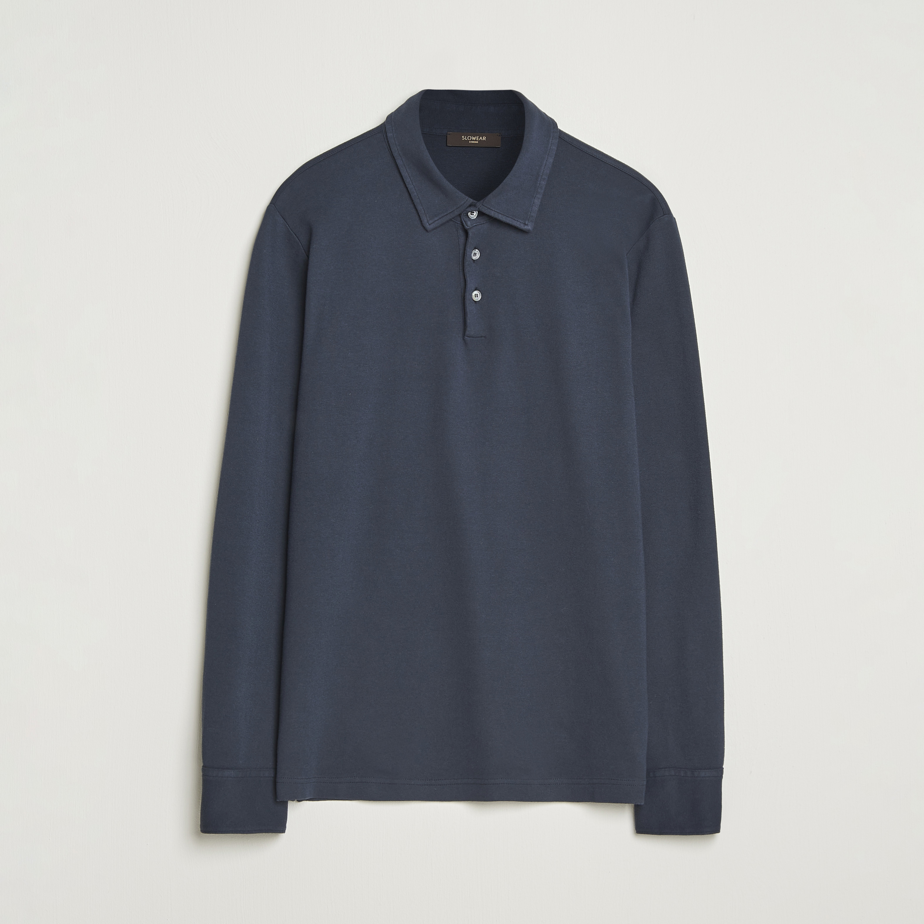 Zanone Heavy Jersey Long Sleeve Polo Navy at CareOfCarl.com
