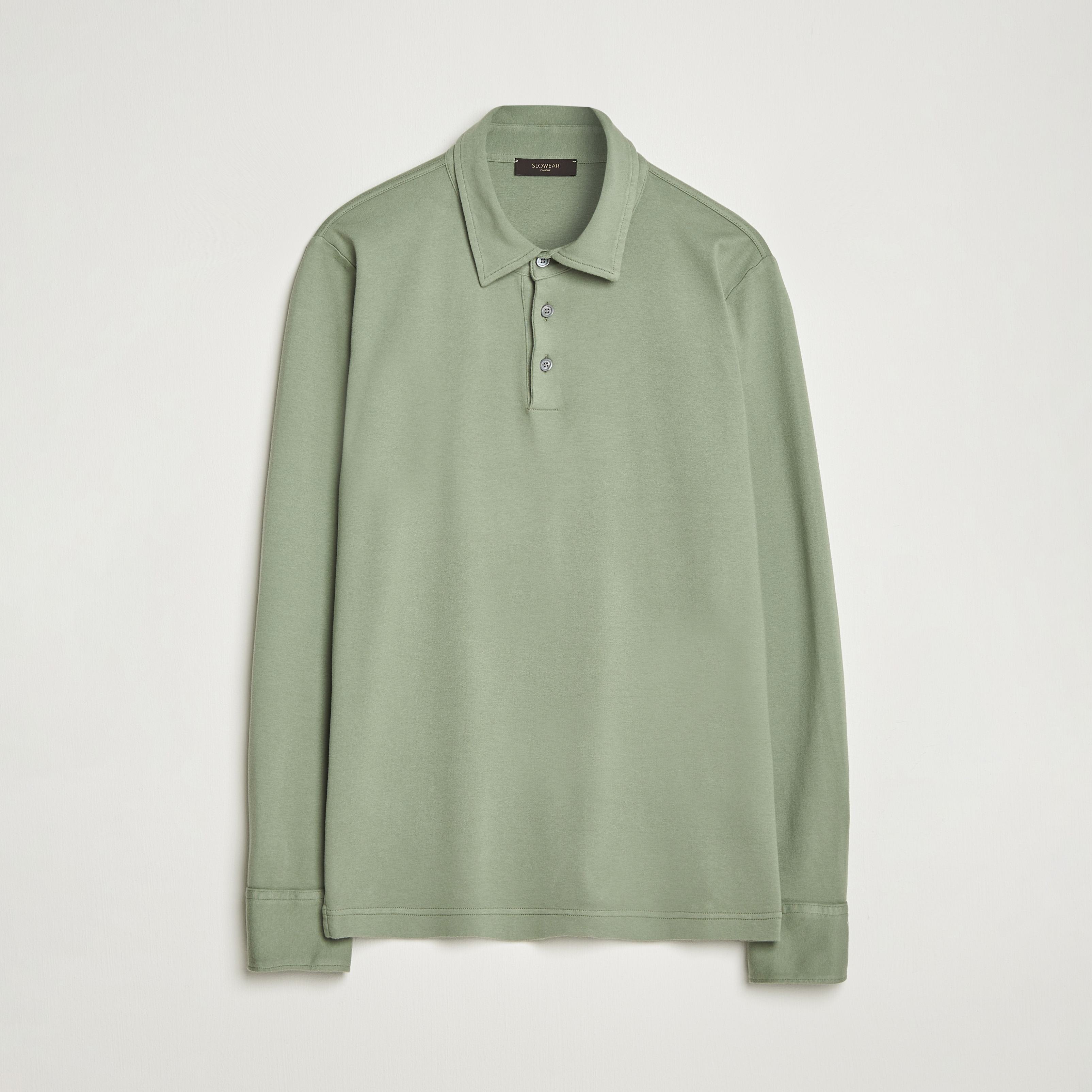 Zanone Heavy Jersey Long Sleeve Polo Sage at CareOfCarl.com