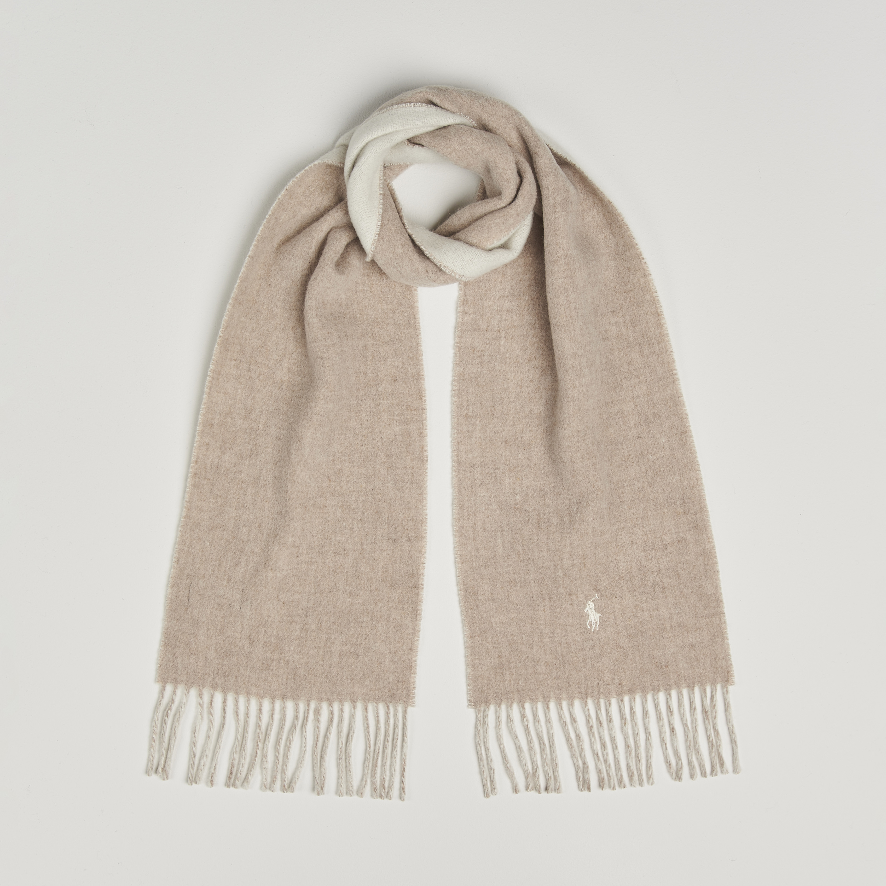 Polo Ralph Lauren Reversible Wool Scarf Taupe at CareOfCarl.com