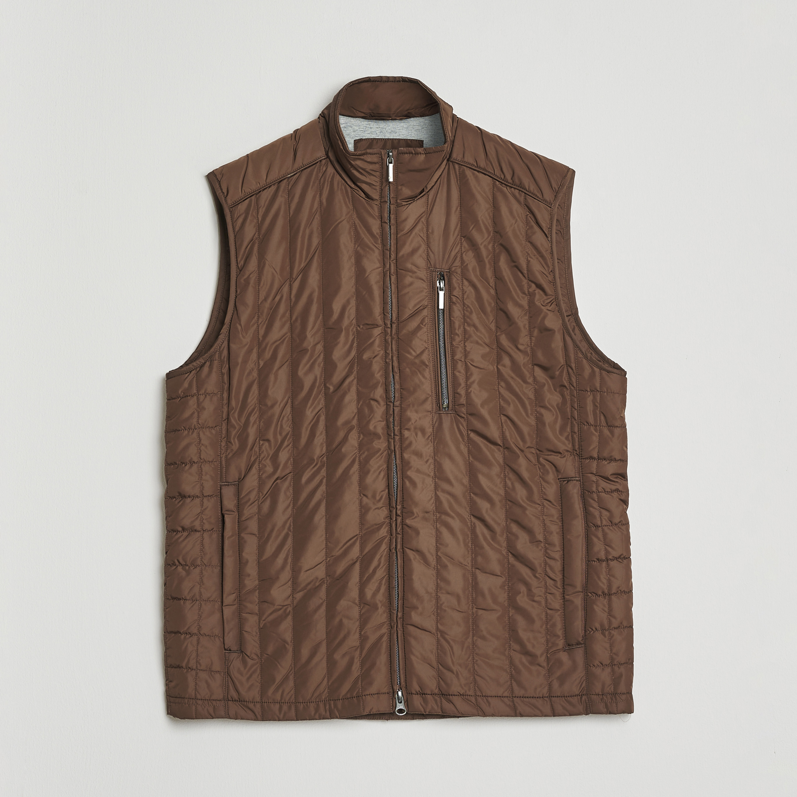 Stenströms Nylon Quilted Light Padded Vest Brown at CareOfCarl.com
