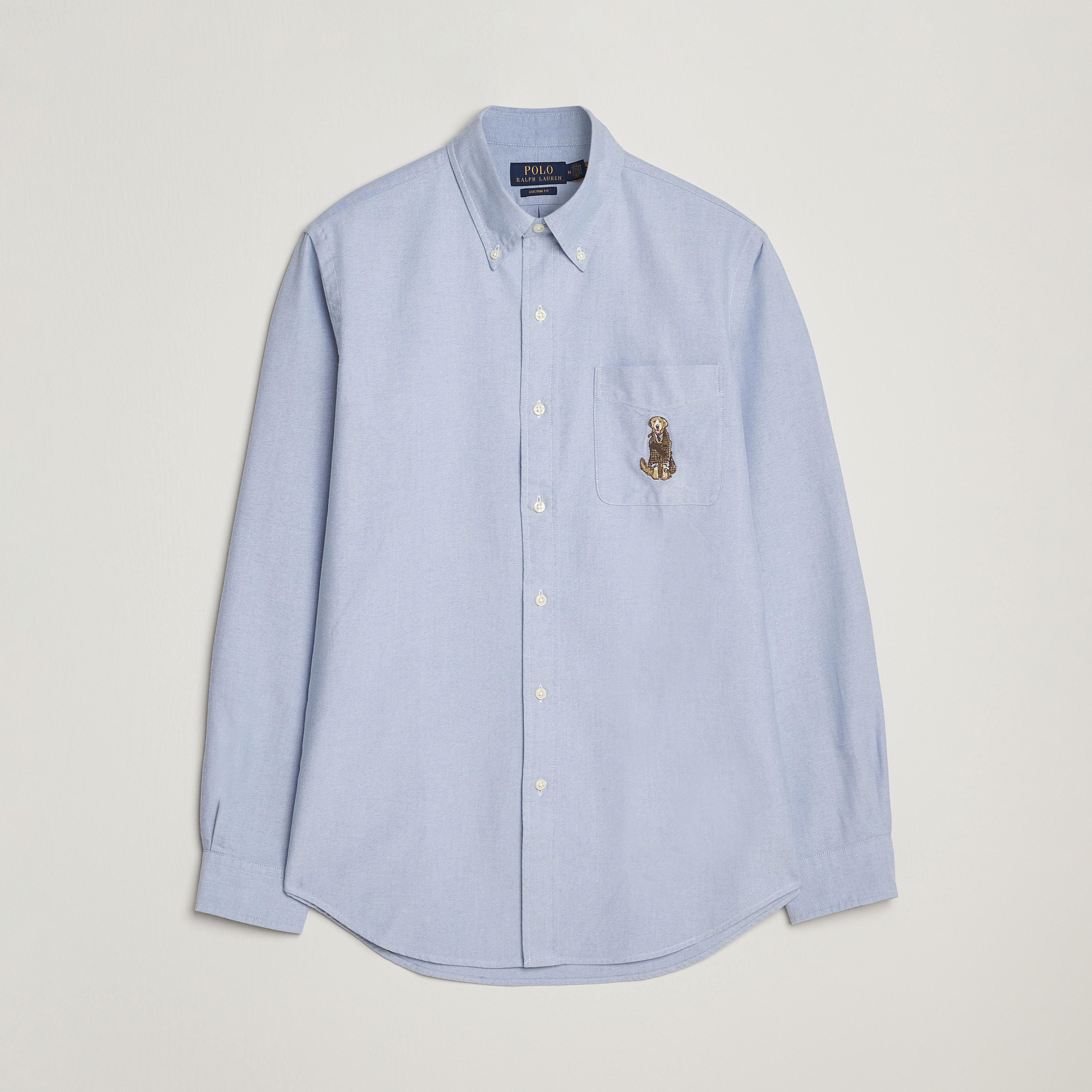 Polo Ralph Lauren Custom Fit Dog Pocket Oxford Shirt Blue Retriever at Care