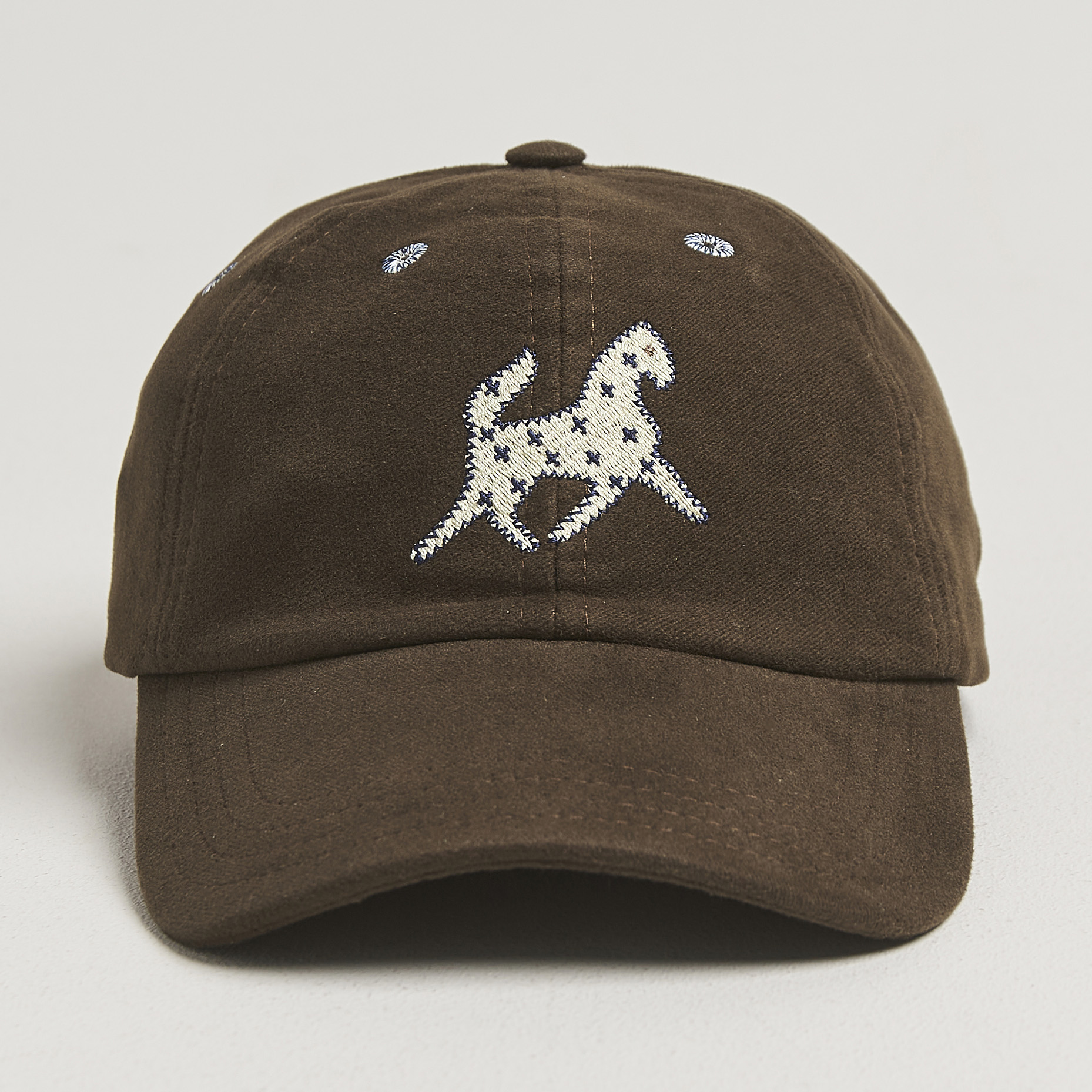 Drake's Horse Applique Moleskin Baseball Cap Brown at CareOfCarl.com