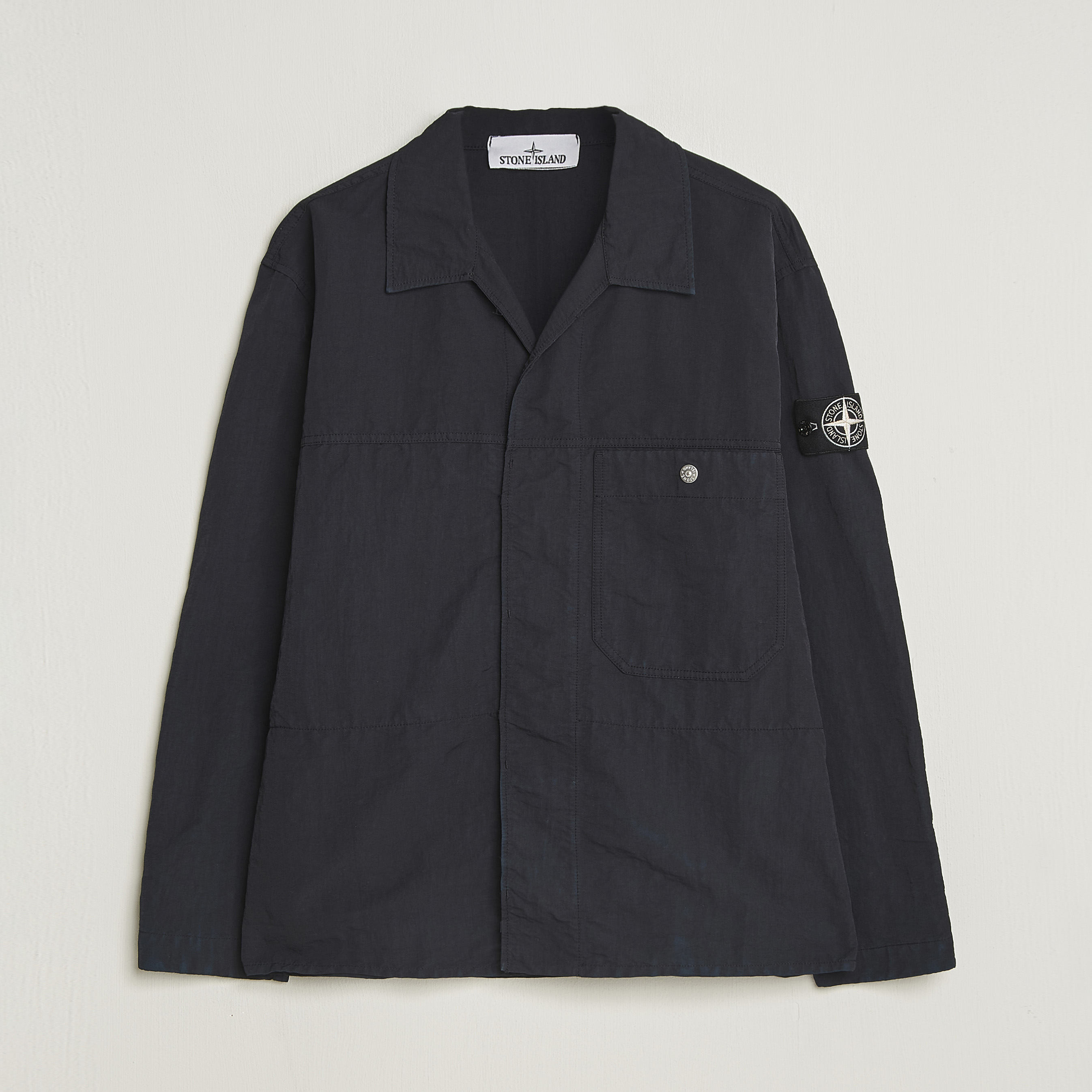 Stone Island Naslan TC Corrosion Treatment Overshirt Black at CareOfCarl.co