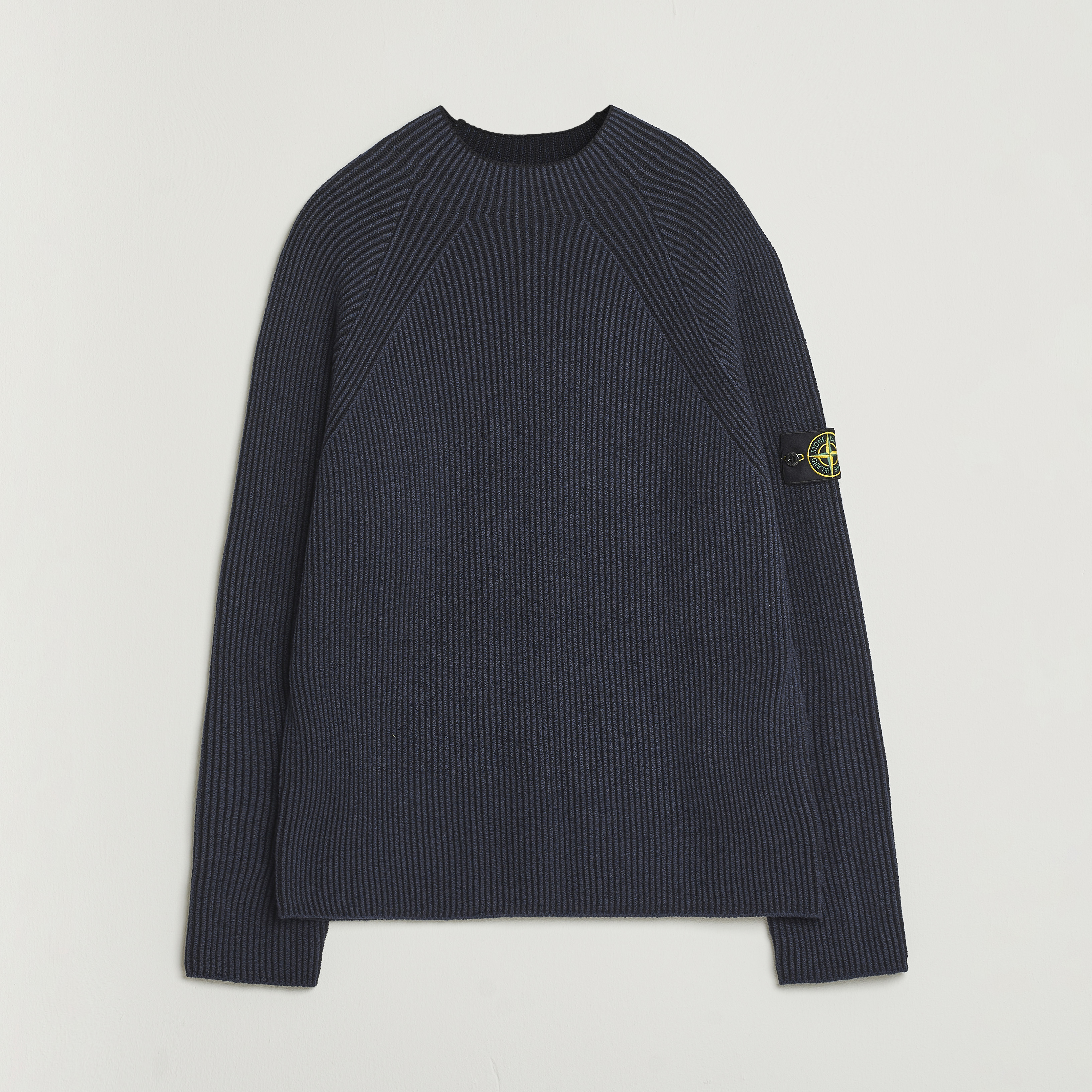 Stone Island Vanisé Full Rib Wool Crew Neck Navy at CareOfCarl.com