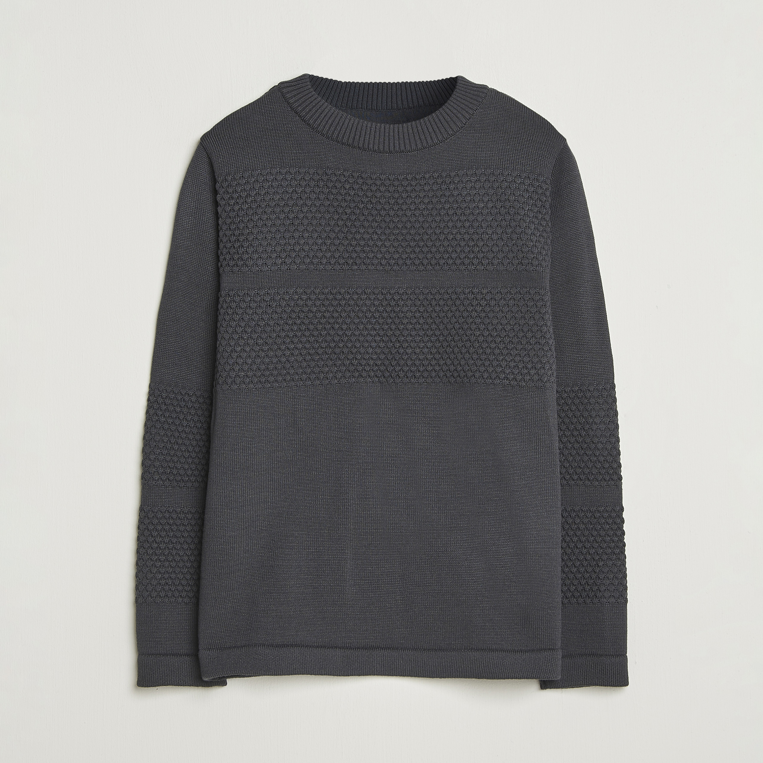 S.N.S. Herning Fisherman Wool Crew Neck Molten Grey at CareOfCarl.com