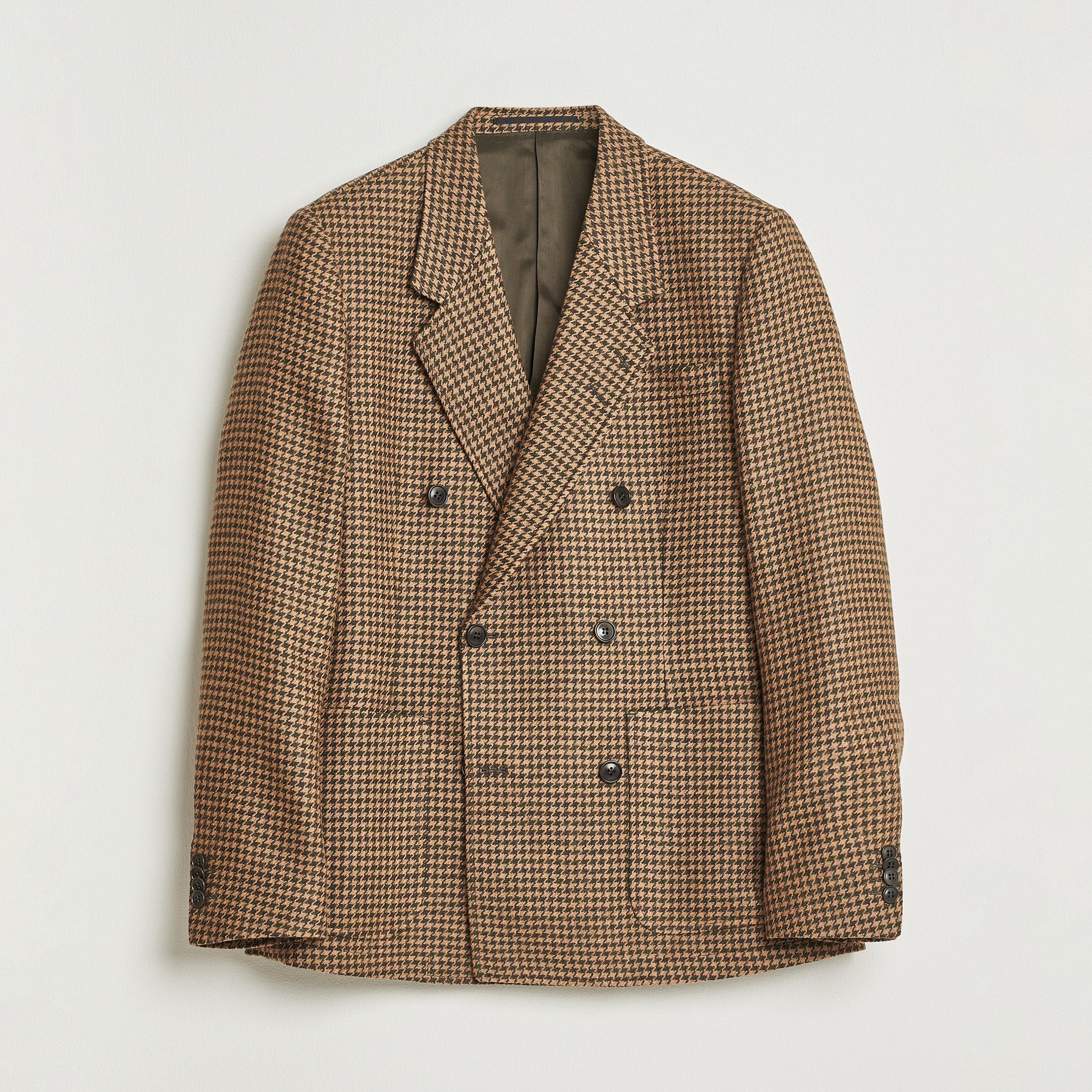 Tiger of Sweden Jeen Swedish Wool Dogtooth Blazer Brown Olive at CareOfCarl
