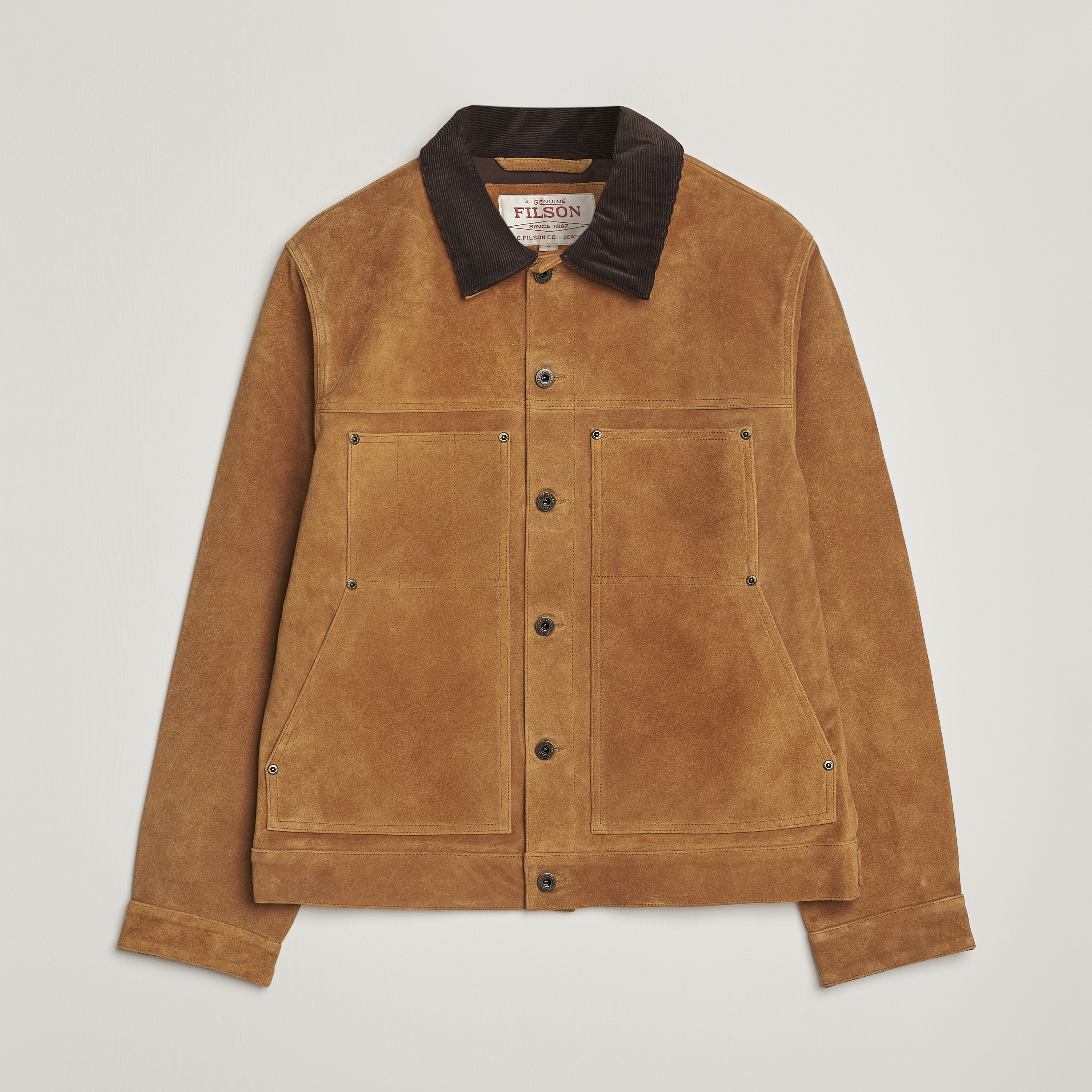 Filson Short Lined Suede Cruiser Saddle Brown at CareOfCarl.com