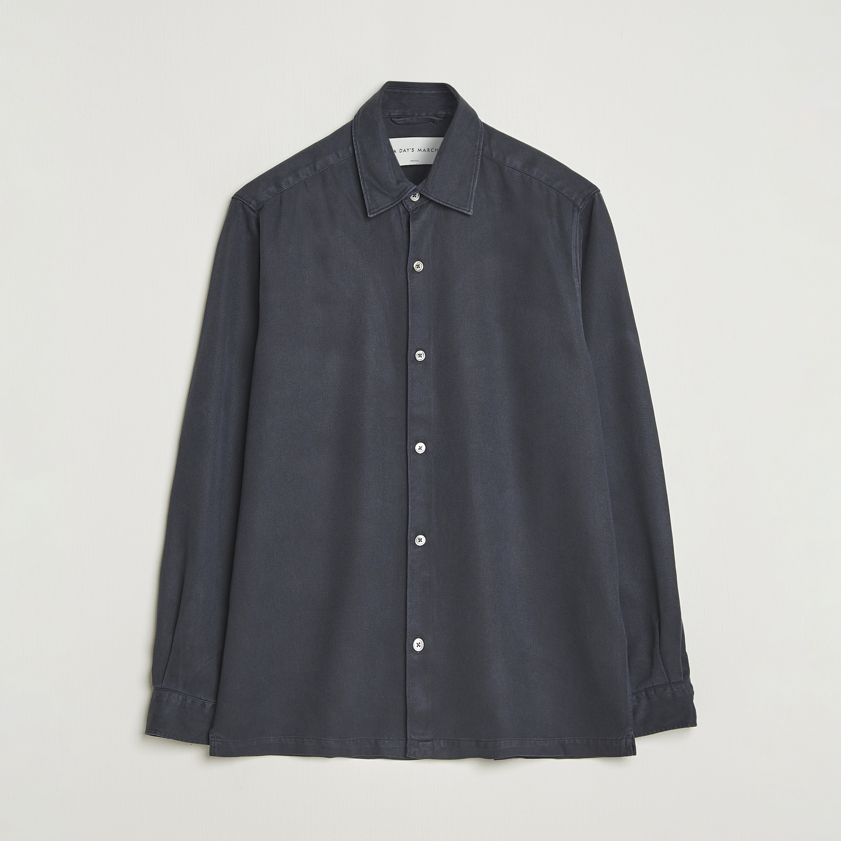 A Day's March Clean Cut Lyocell Shirt Navy at CareOfCarl.com