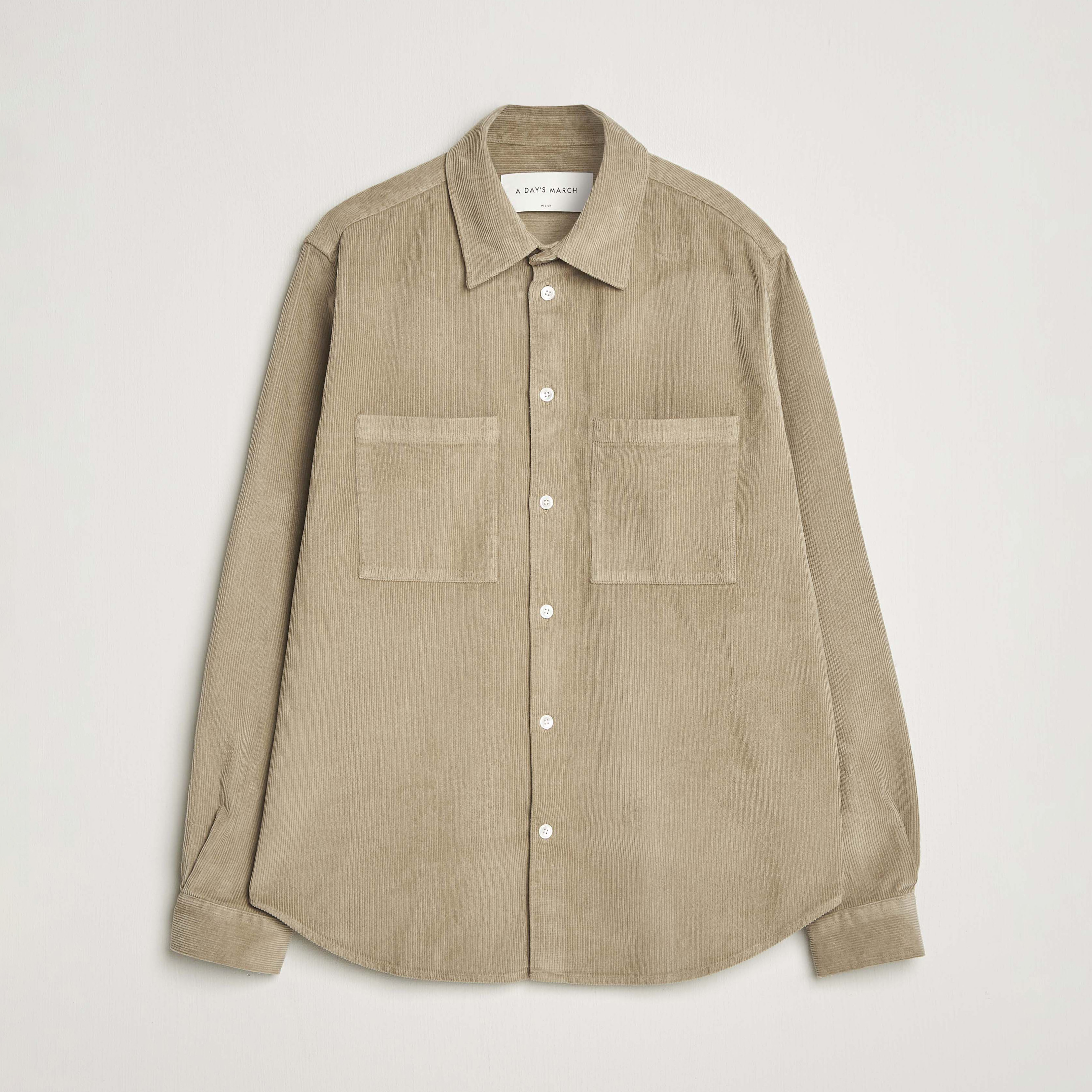 A Day's March A Day's March Rupert Cord Shirt Greige at CareOfCarl.com