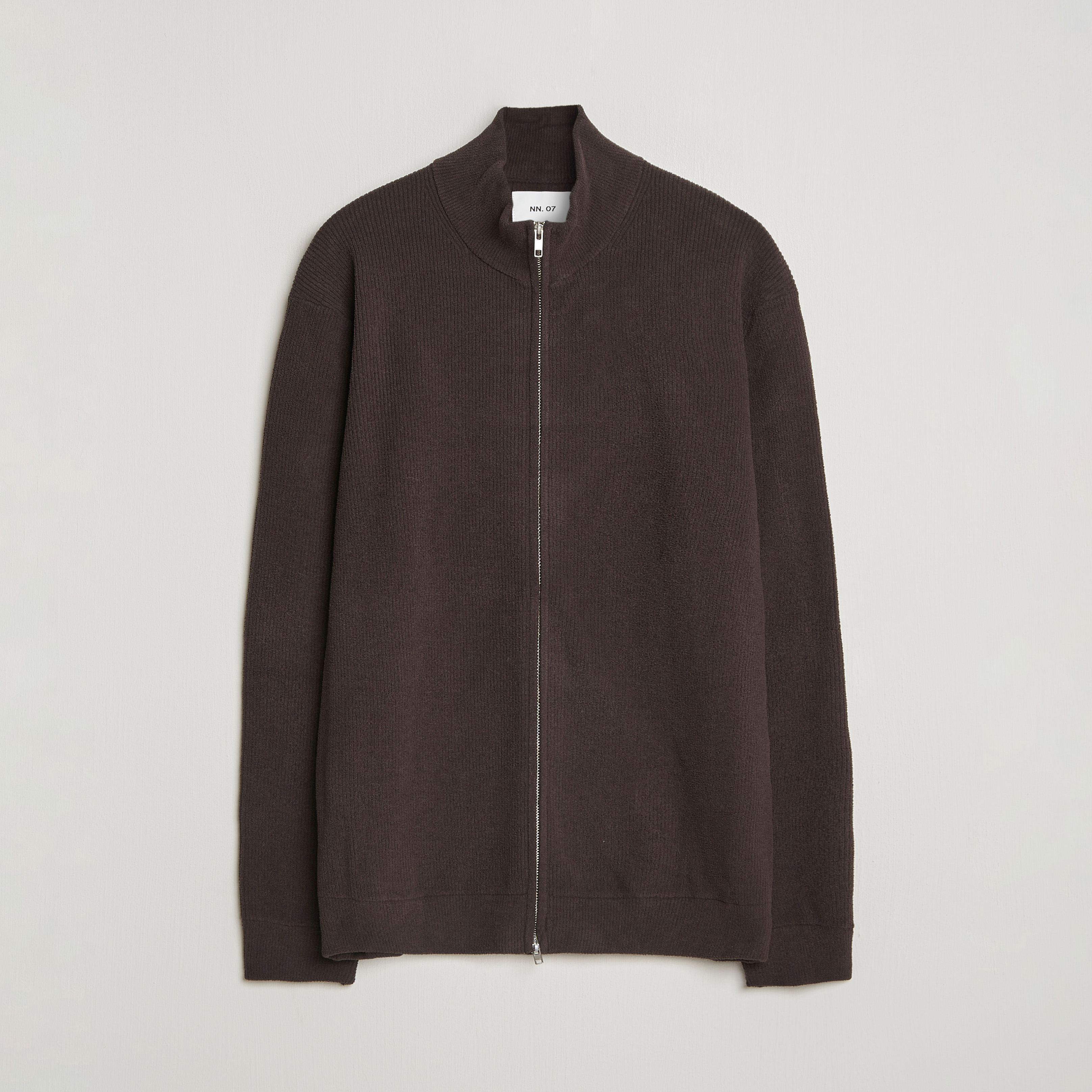 NN07 Danny Rib Knitted Full Zip Dusky Port at CareOfCarl.com