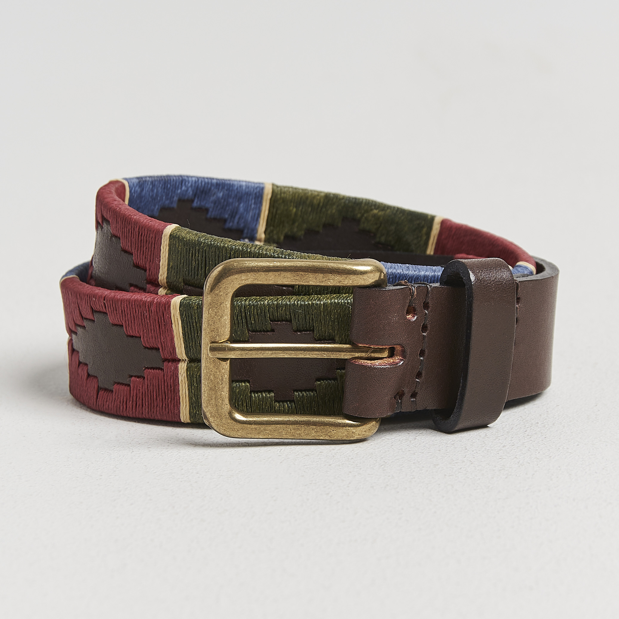 Pampeano Otono Hand Stitched Classic Leather Belt 3,5cm Brown at CareOfCarl