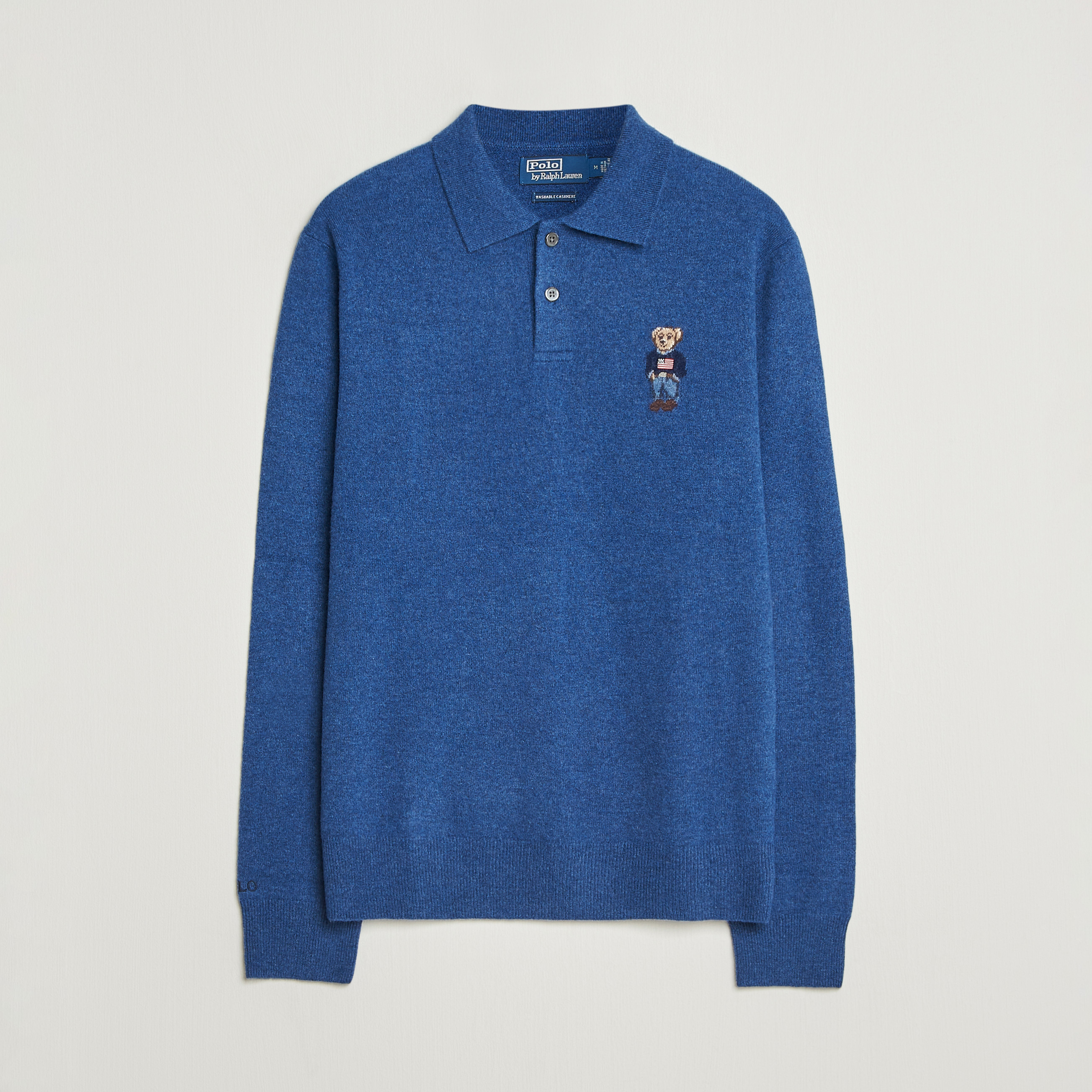 Polo Ralph Lauren Washed Long Sleeve Bear Polo Rustic Navy Heather at CareO