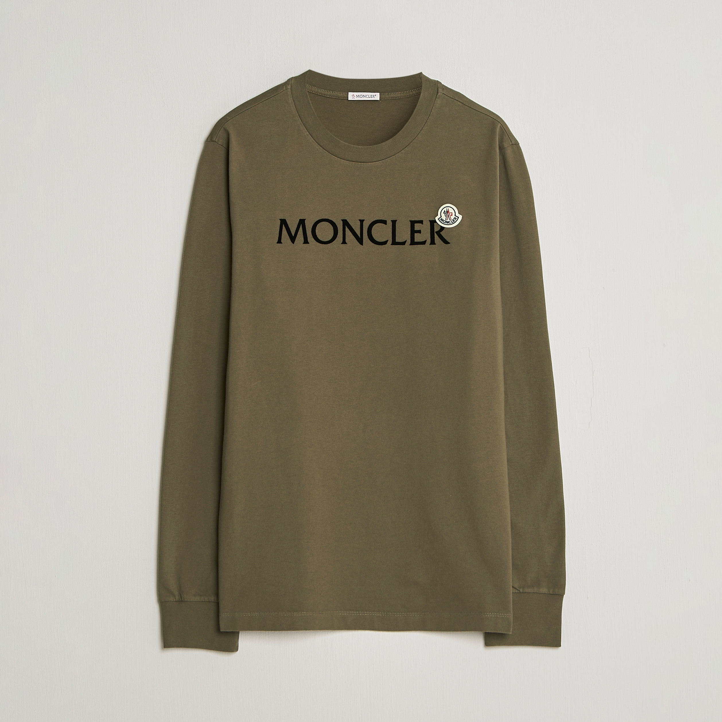 Moncler Lettering Logo Long Sleeve T-Shirt Desert at CareOfCarl.com