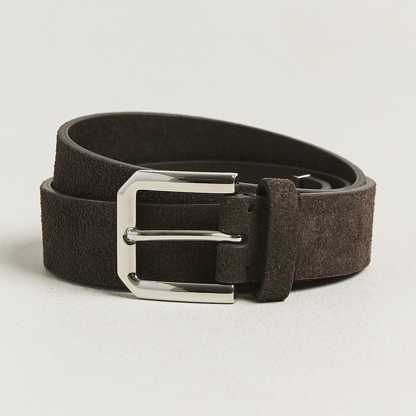 Brunello Cucinelli Classic Belt Brown Suede at CareOfCarl.com