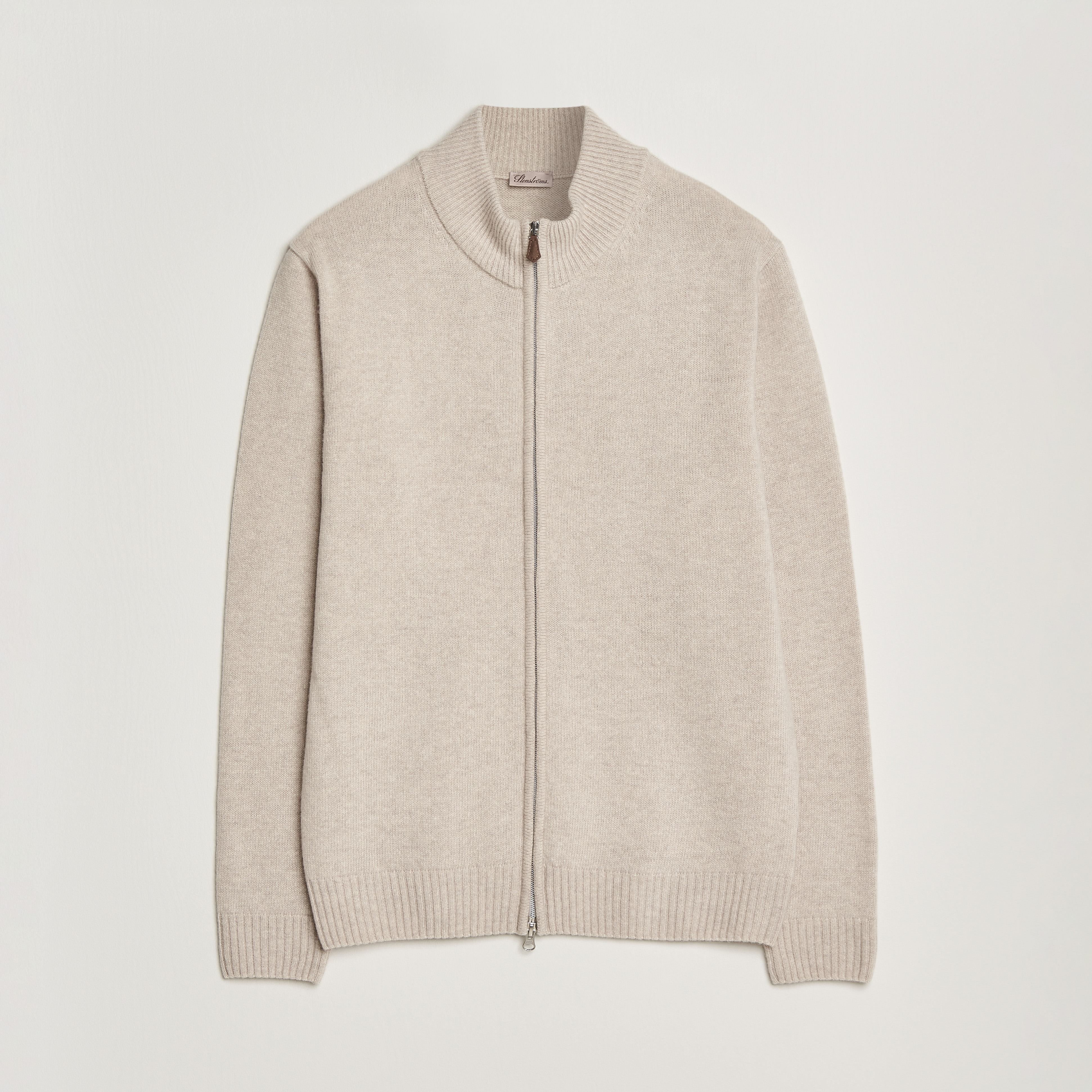 Stenströms Brushed Merino Full Zip Beige at CareOfCarl.com