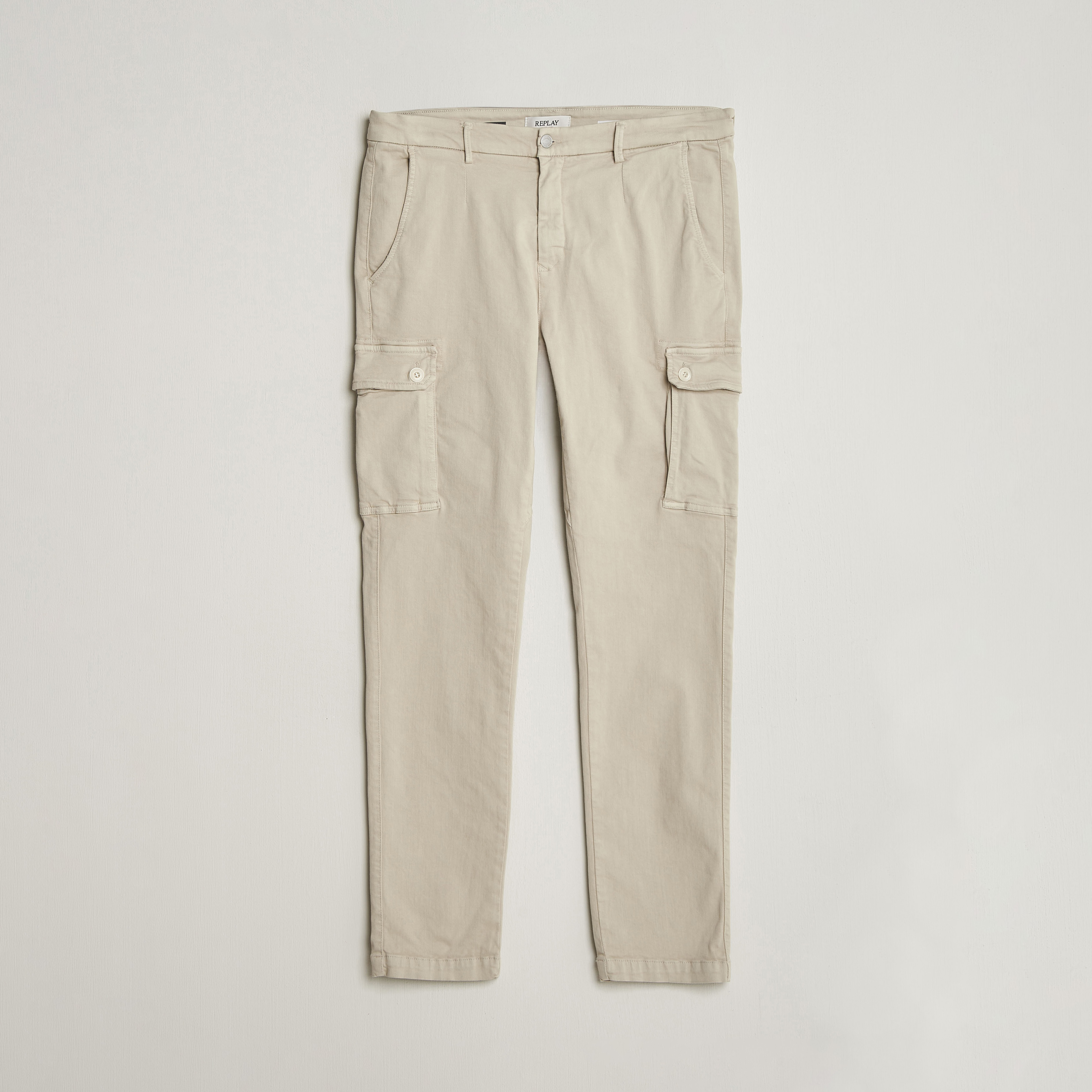 Replay Jaan Hyperflex Cargo Pants Ivory at CareOfCarl.com