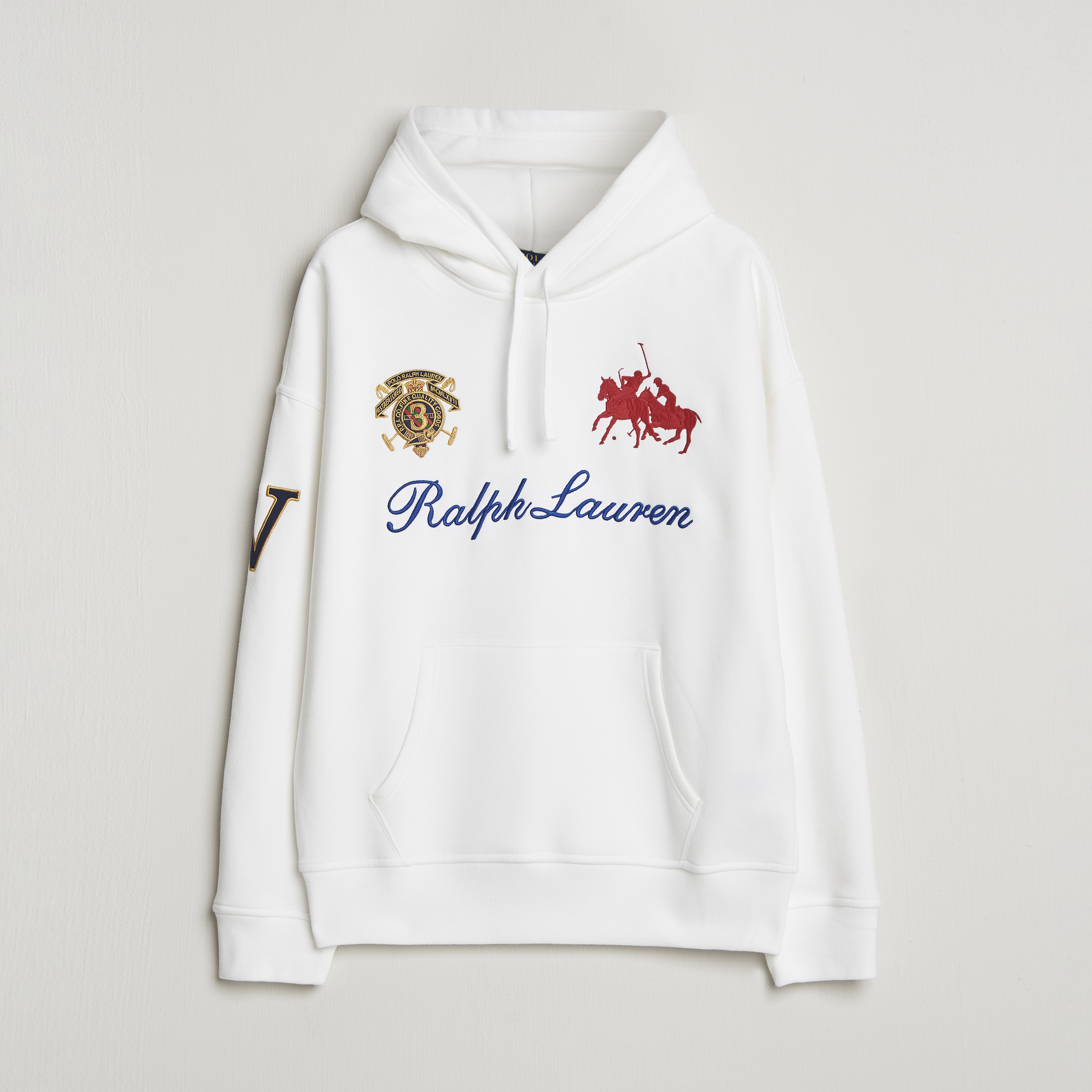 Polo Ralph Lauren Magic Fleece Logo Hoodie White at CareOfCarl.com