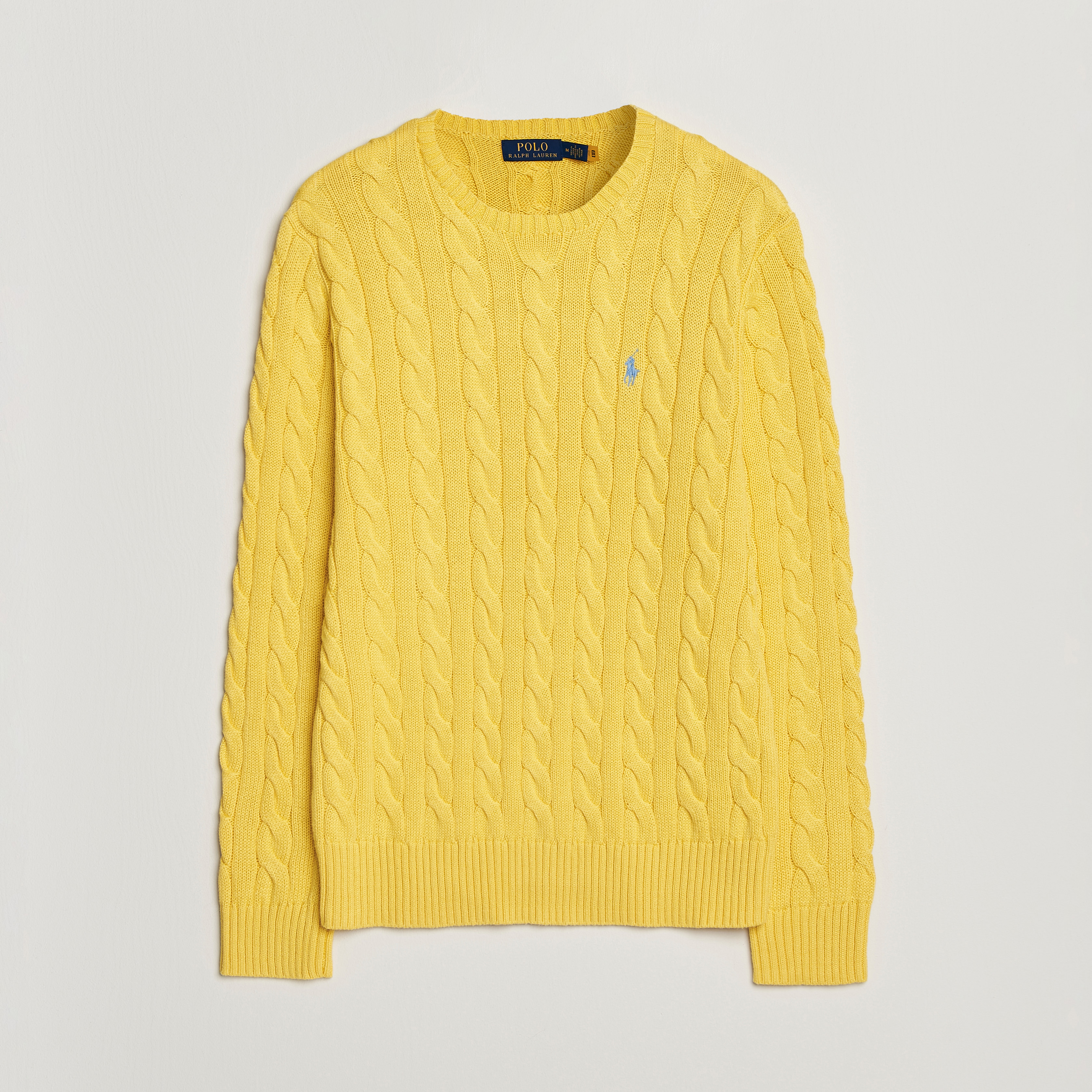 Polo Ralph Lauren Cotton Cable Pullover Sunfish Yellow at CareOfCarl.com
