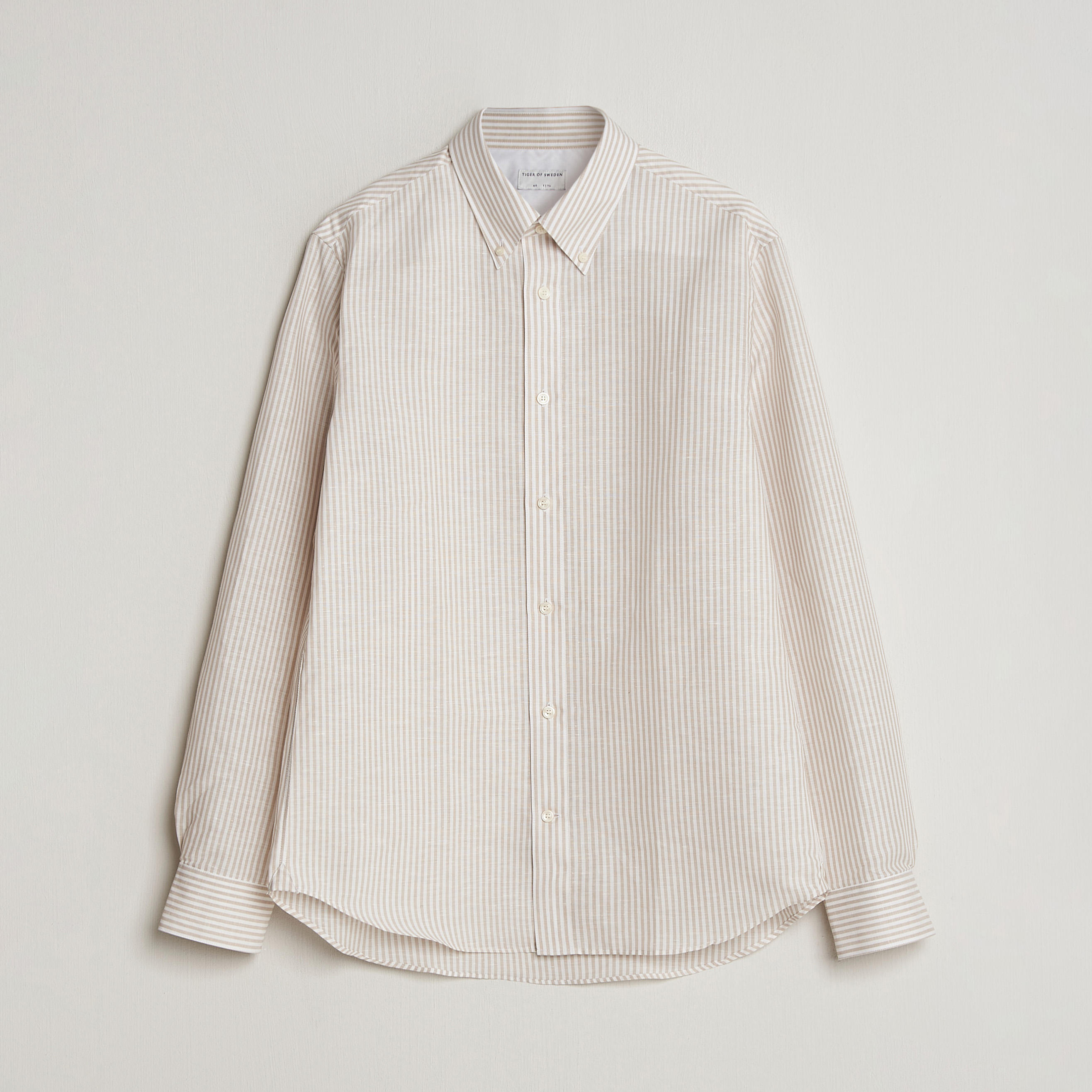 Tiger of Sweden Bjorn Cotton/Linen Striped Shirt Tehina at CareOfCarl.com