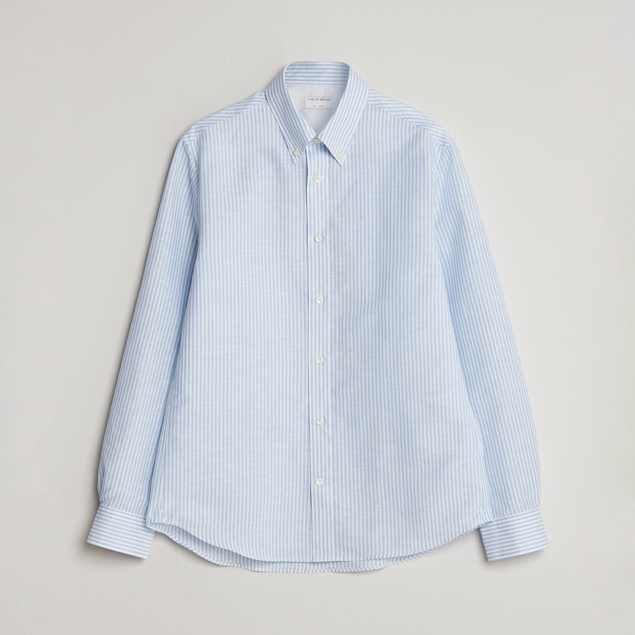 Tiger of Sweden Bjorn Cotton/Linen Striped Shirt Heaven at CareOfCarl.com