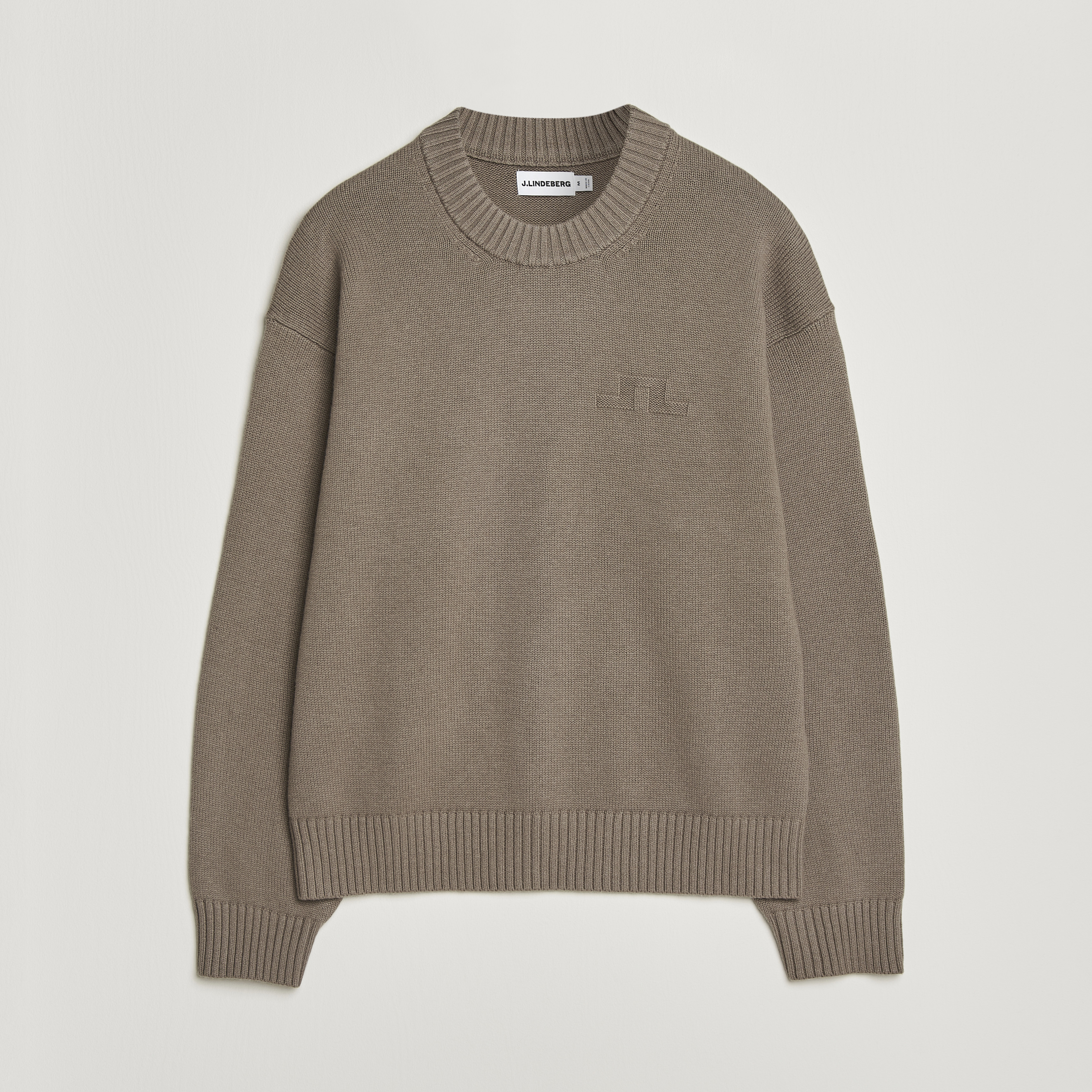 J.Lindeberg Eddy Cotton Wool Crew Neck Brindle at CareOfCarl.com