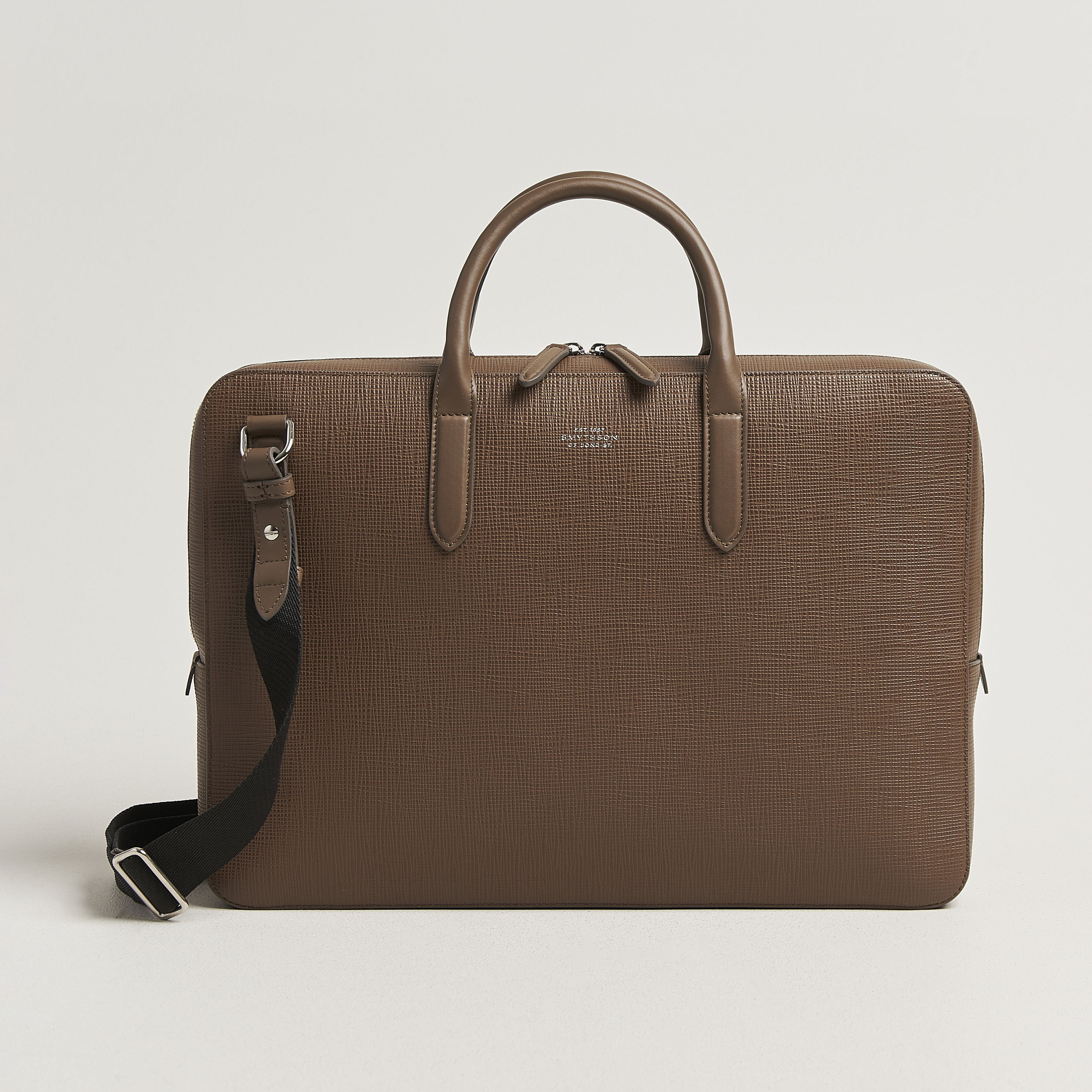 Smythson Panama Slim Lightweight Briefcase Fawn at CareOfCarl.com